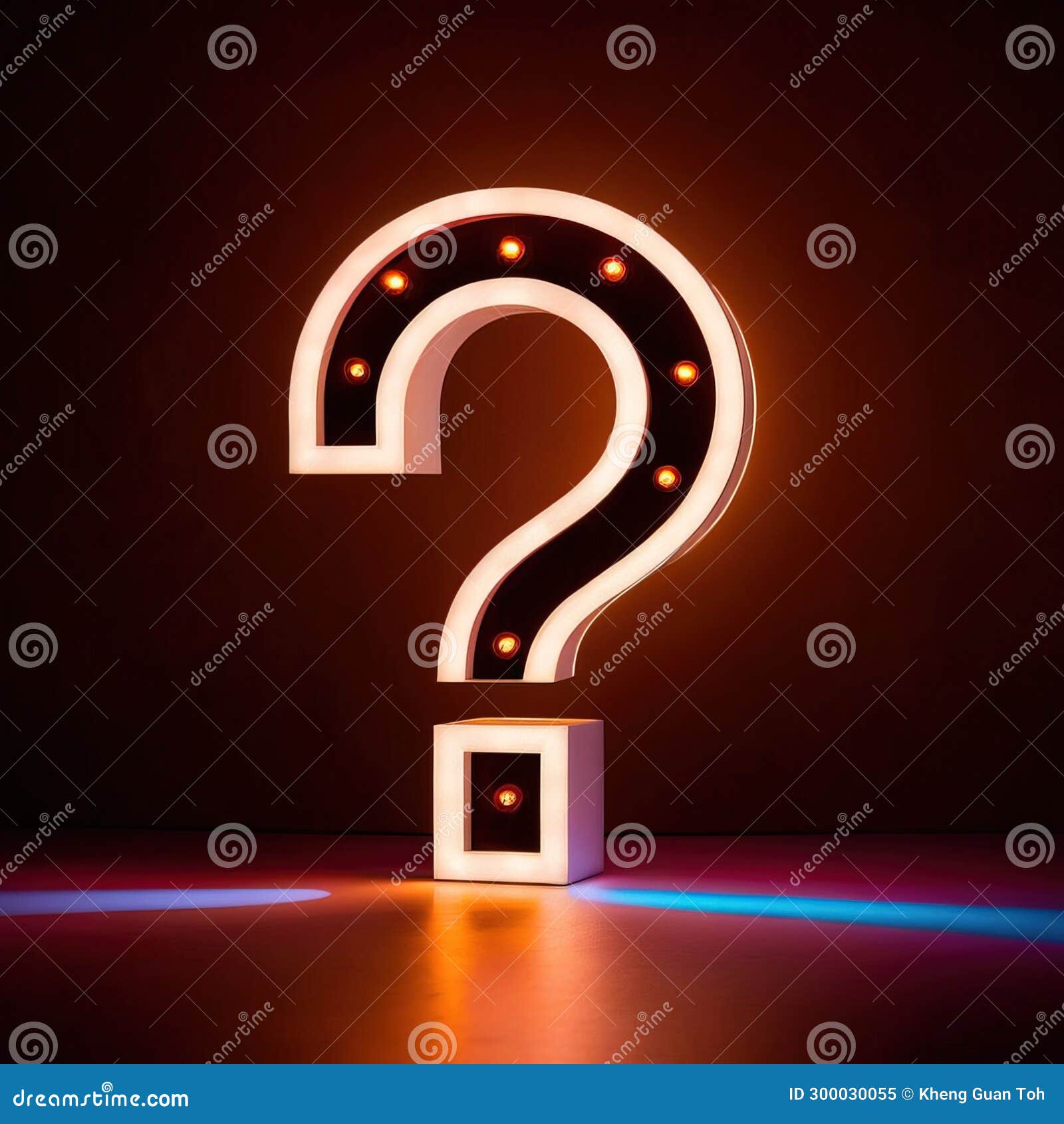 Bright Glowing Light Symbol of Question Mark, Showing Interrogation and ...