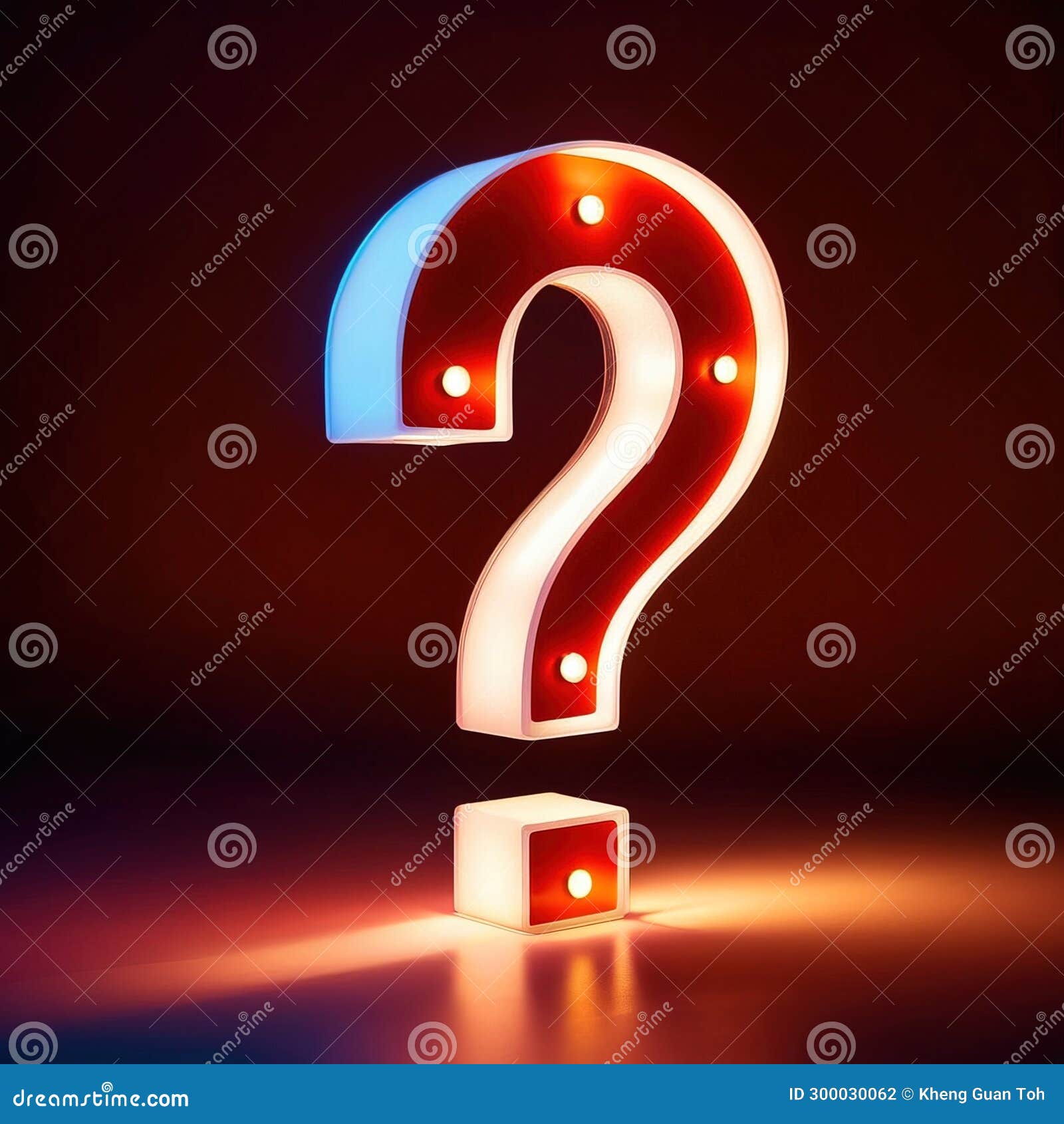 Bright Glowing Light Symbol of Question Mark, Showing Interrogation and ...