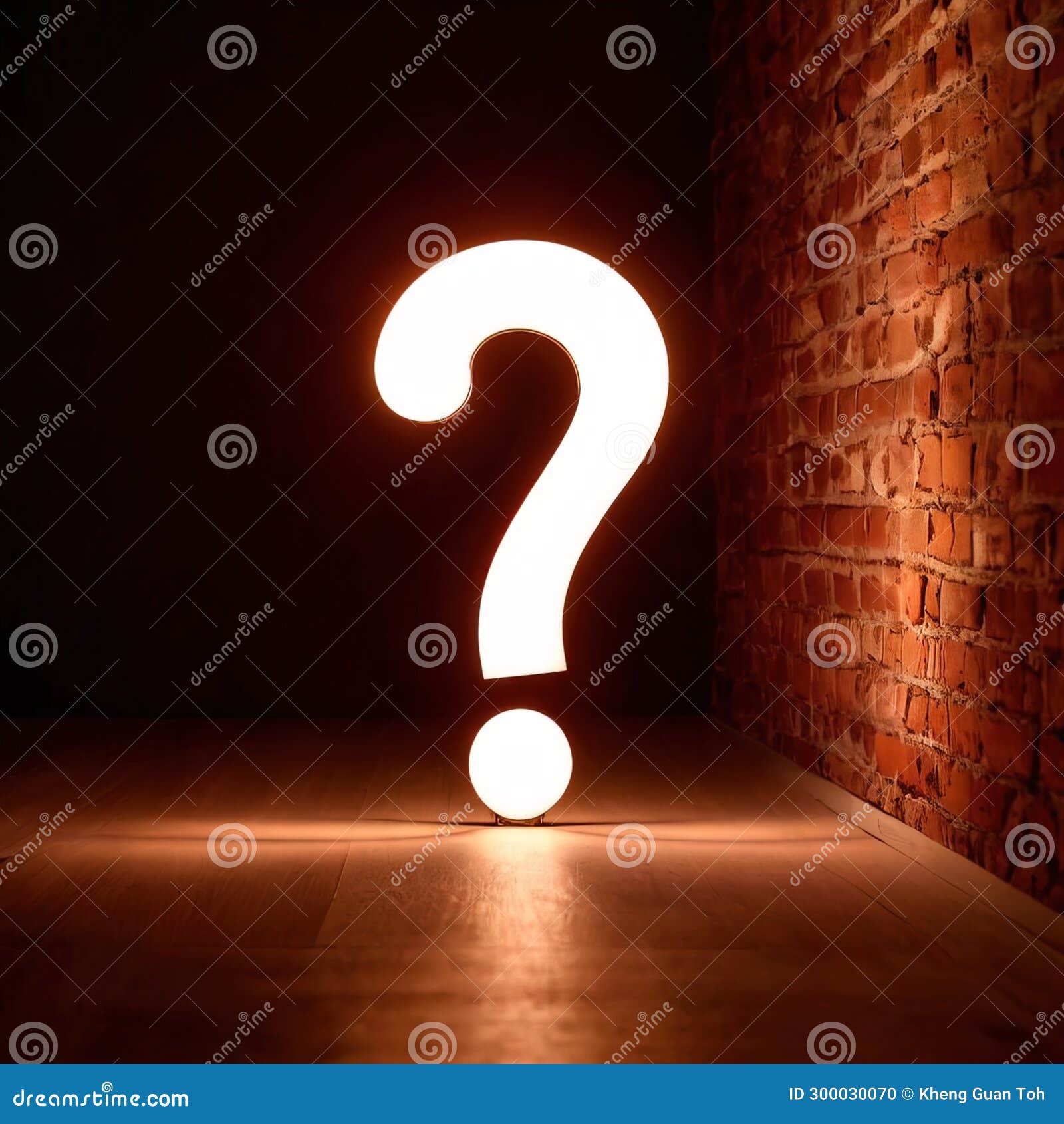 Bright Glowing Light Symbol of Question Mark, Showing Interrogation and ...
