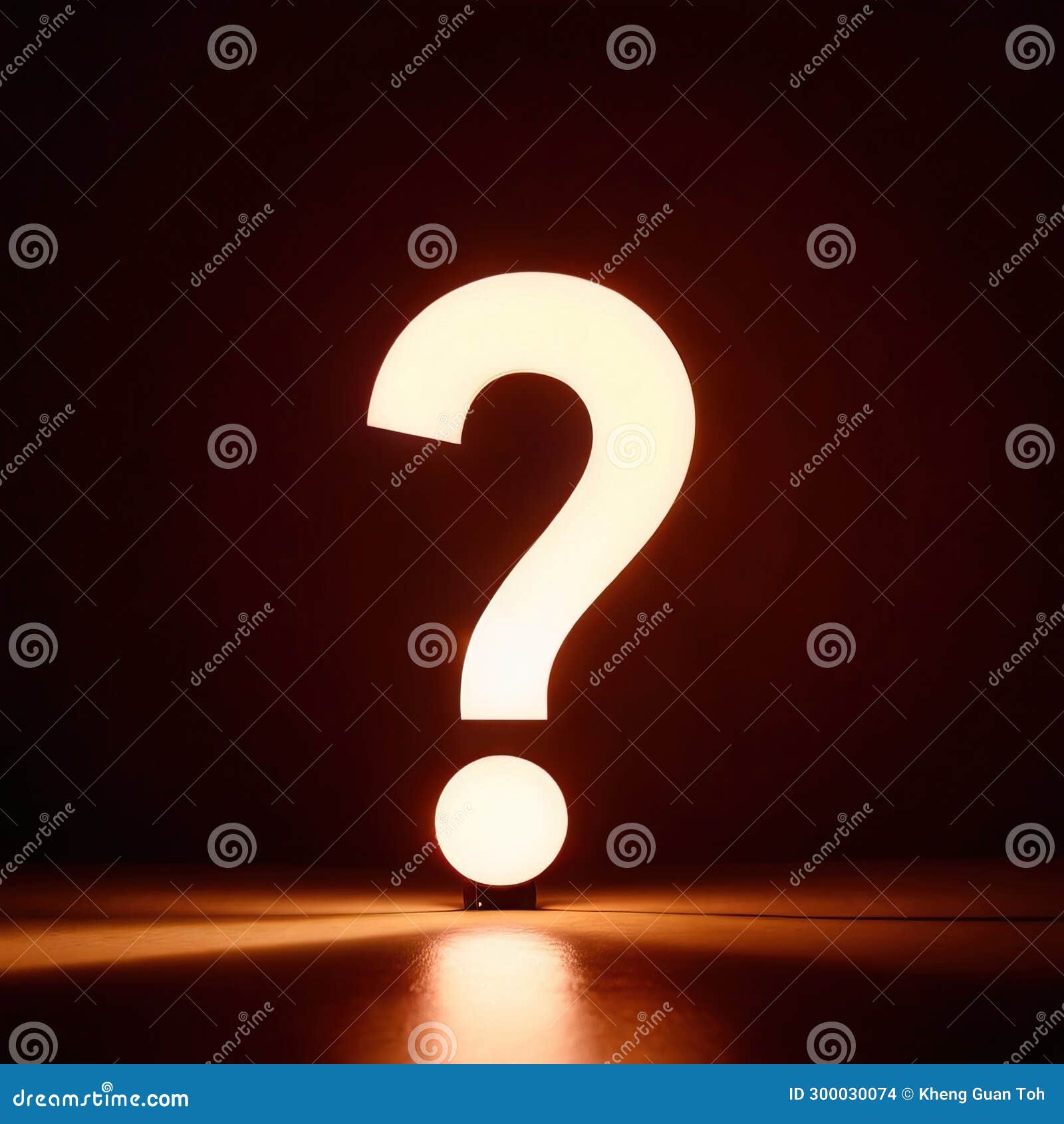 Bright Glowing Light Symbol of Question Mark, Showing Interrogation and ...