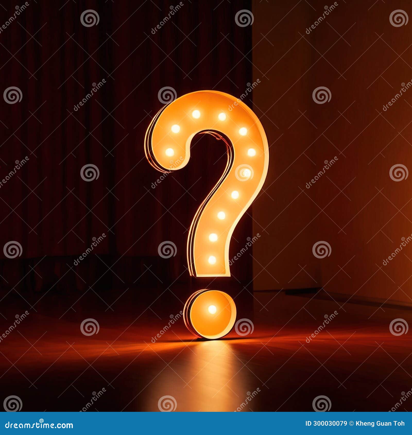 Bright Glowing Light Symbol of Question Mark, Showing Interrogation and ...