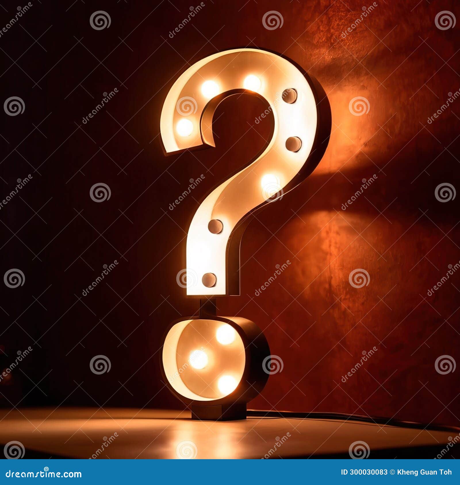 Bright Glowing Light Symbol of Question Mark, Showing Interrogation and ...