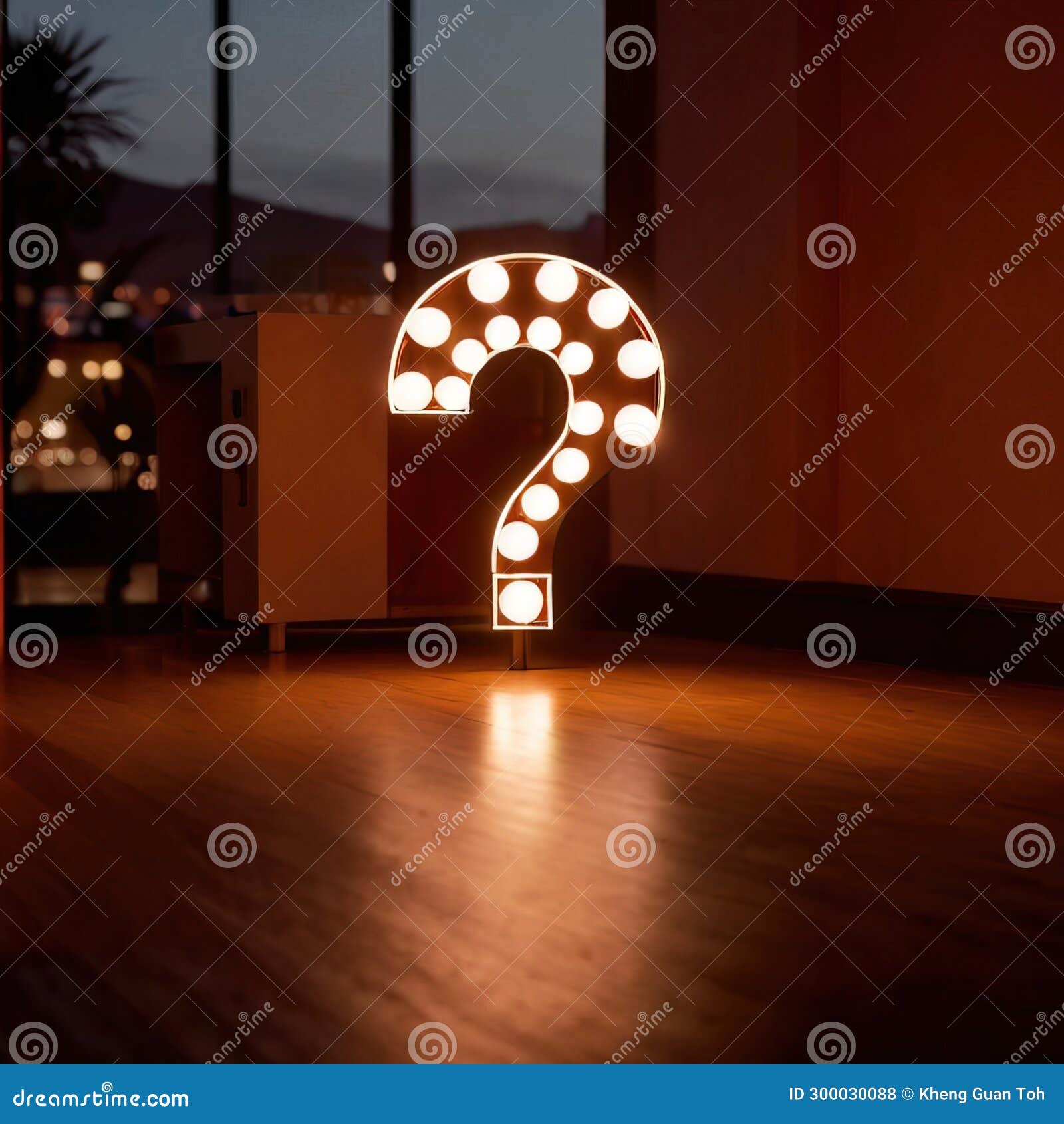Bright Glowing Light Symbol of Question Mark, Showing Interrogation and ...