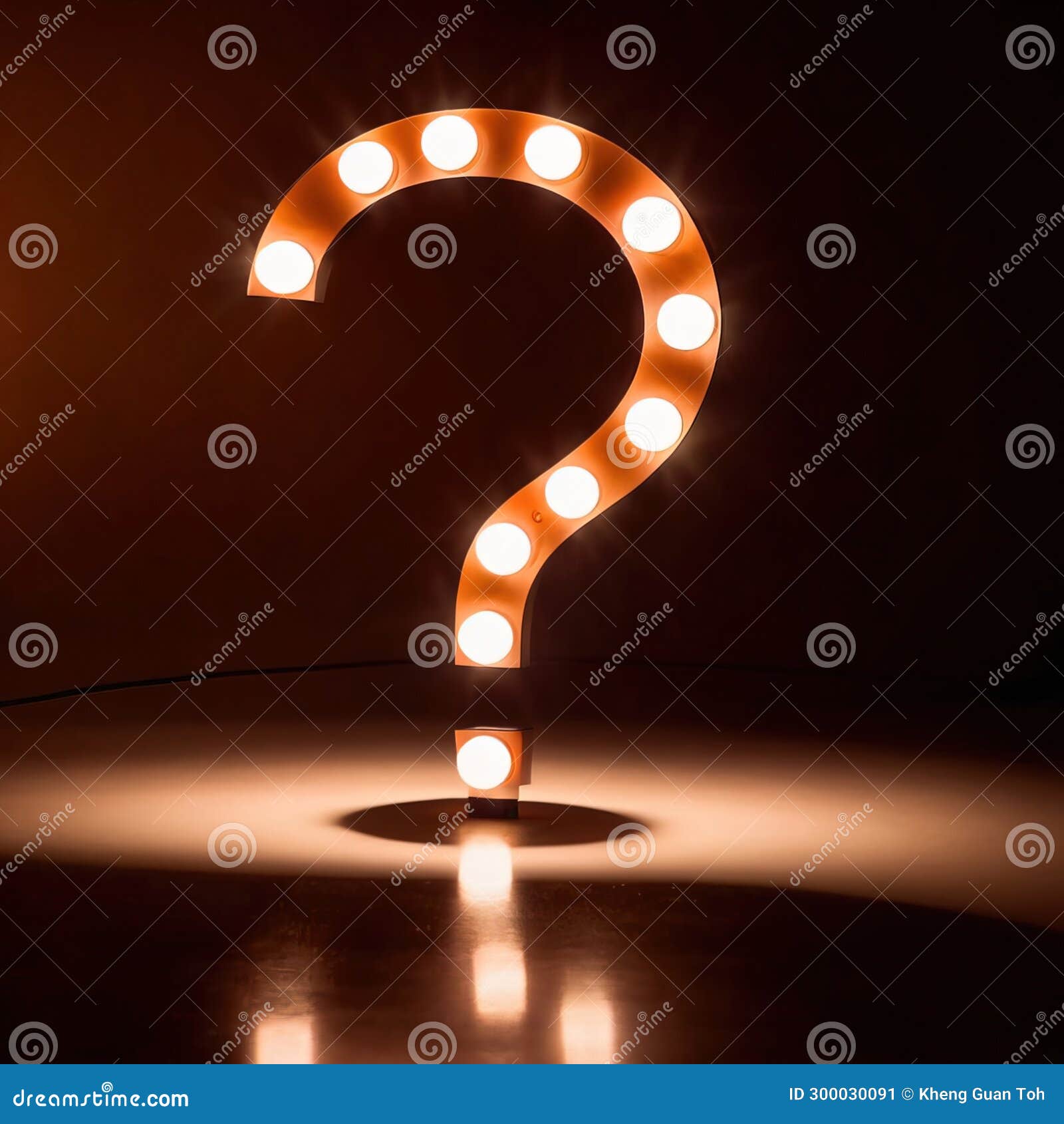 Bright Glowing Light Symbol of Question Mark, Showing Interrogation and ...