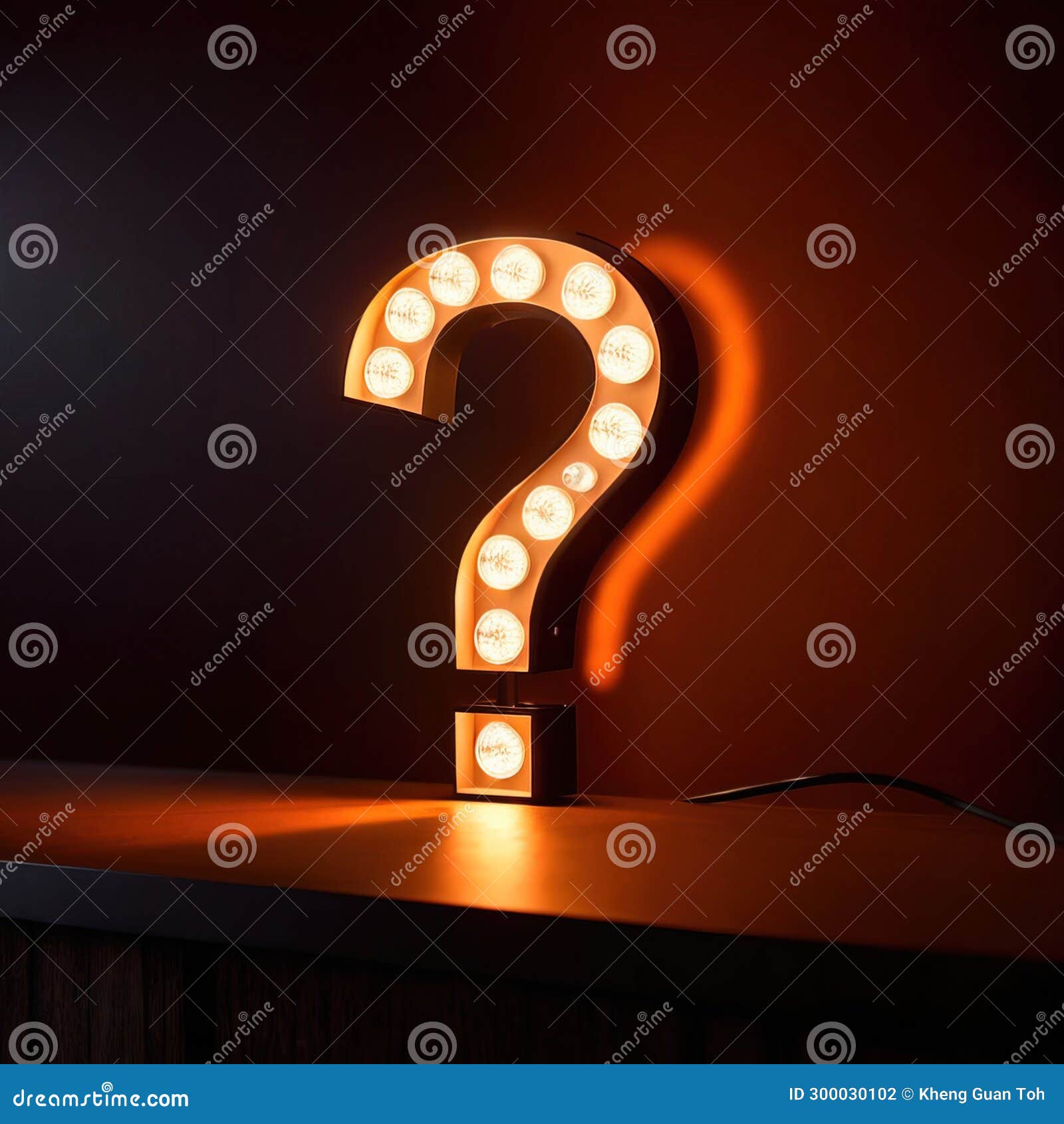 Bright Glowing Light Symbol of Question Mark, Showing Interrogation and ...