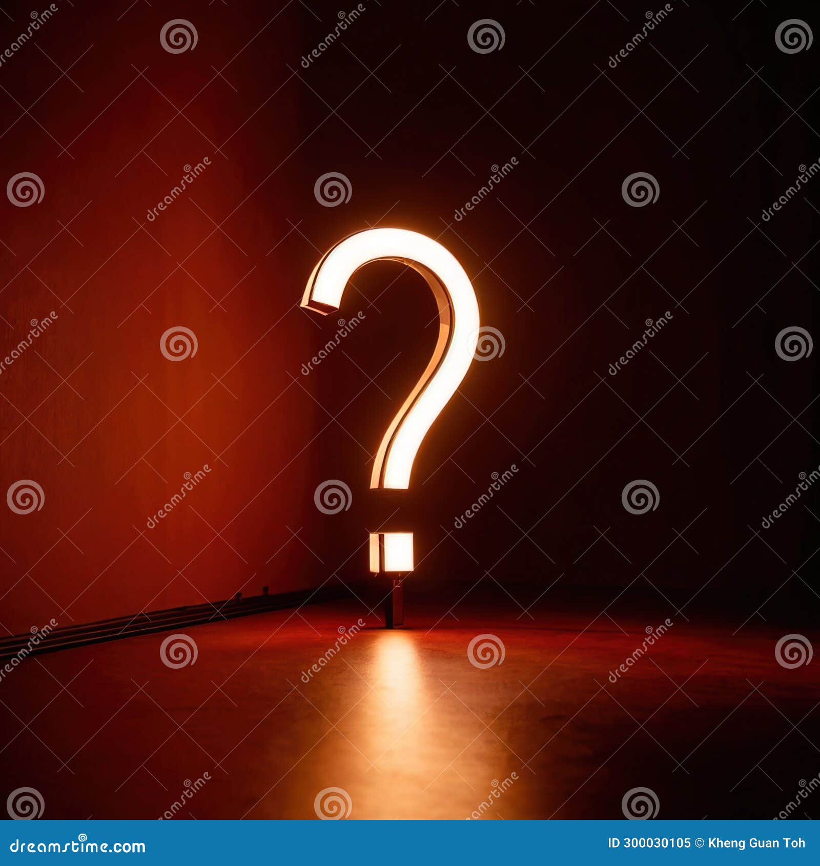 Bright Glowing Light Symbol Of Question Mark, Showing Interrogation And ...