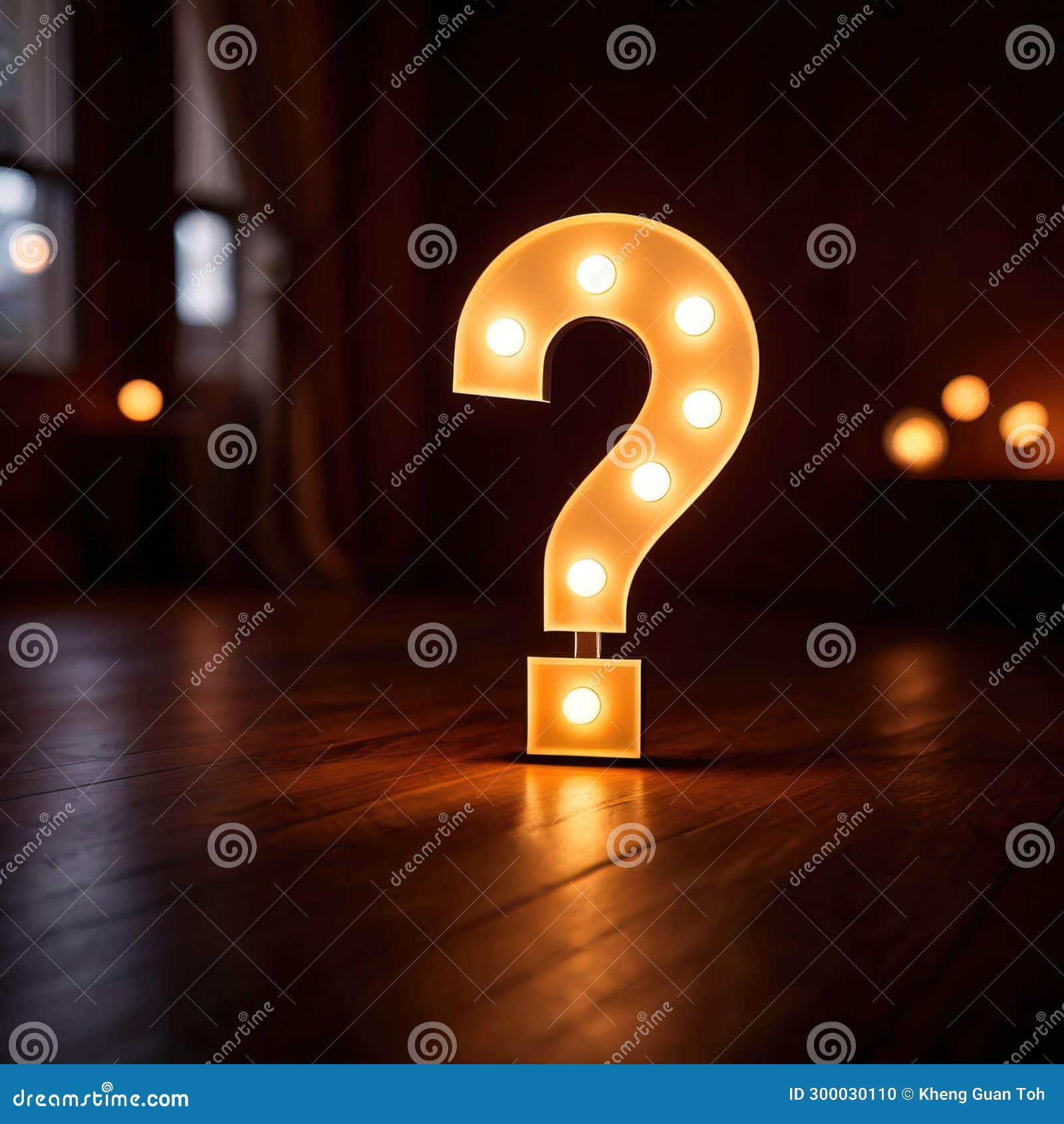 Bright Glowing Light Symbol of Question Mark, Showing Interrogation and ...