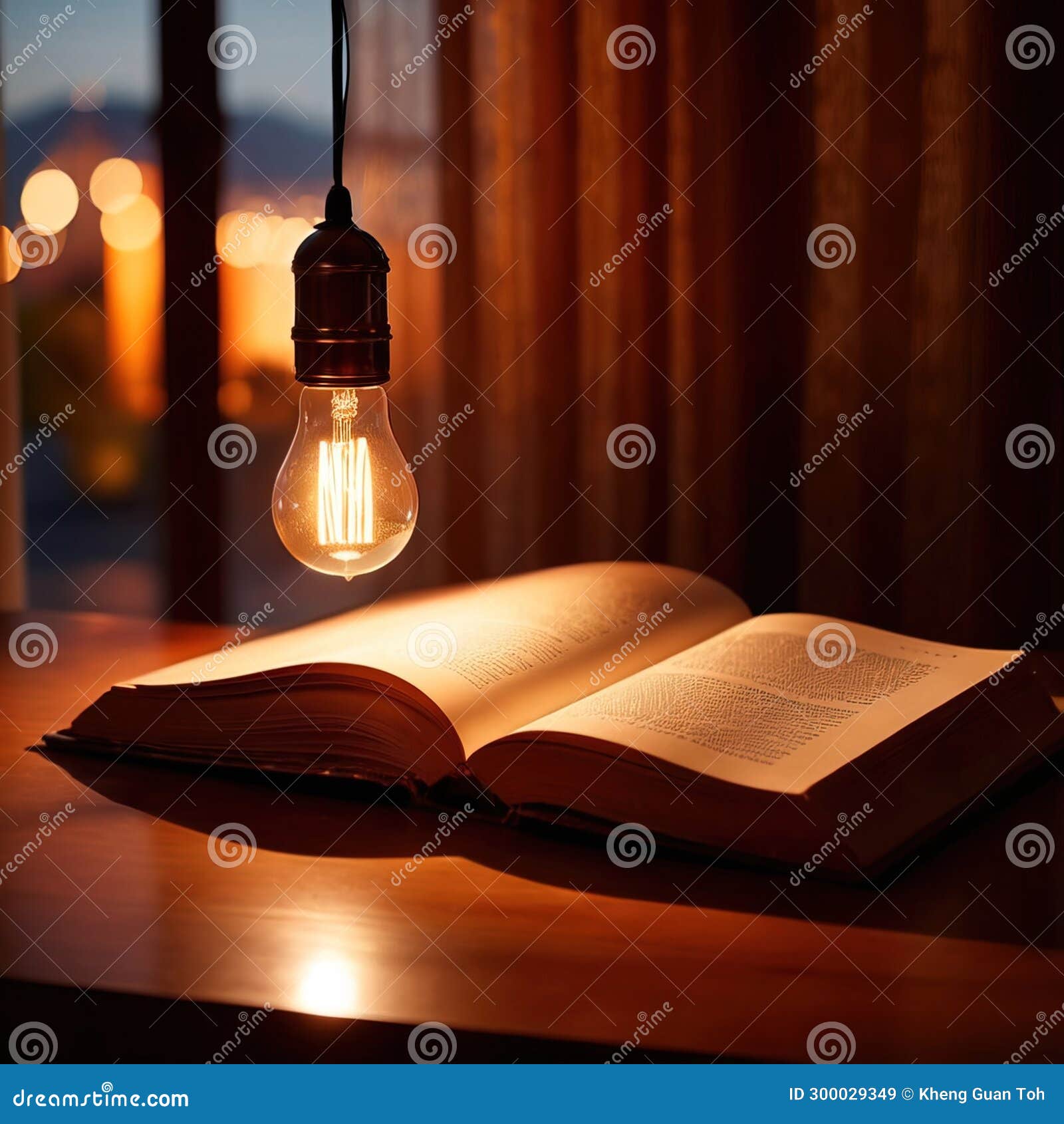 Bright Glowing Lightbulb on Open Book, Showing Enlightenment and ...