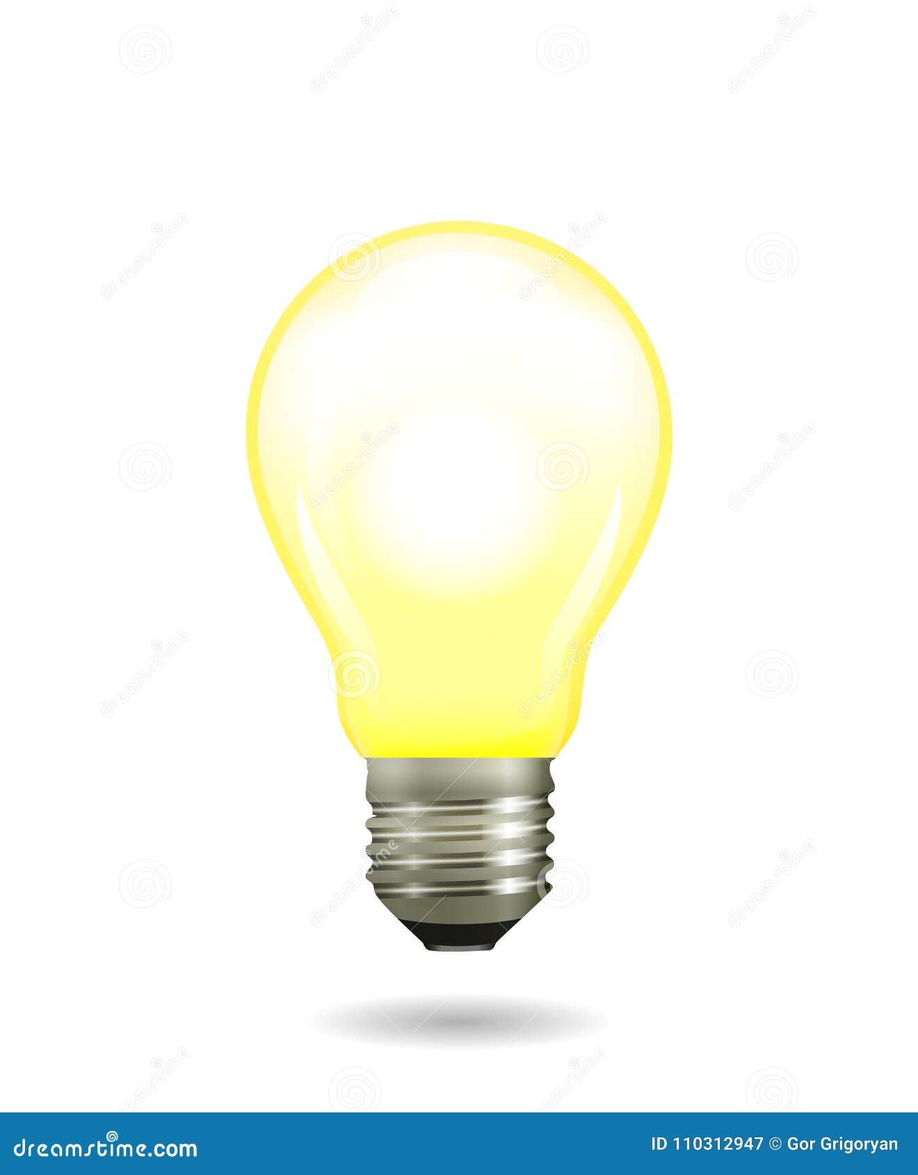 Bright Glowing and Shining Yellow Light Bulb Stock Vector ...
