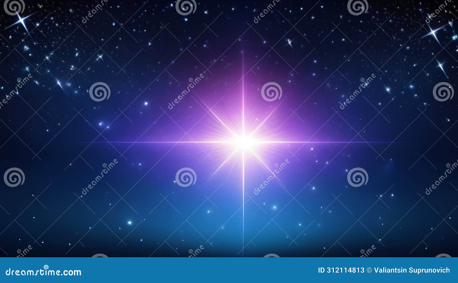 Bright Glowing Star, Light in Space Stock Illustration - Illustration ...