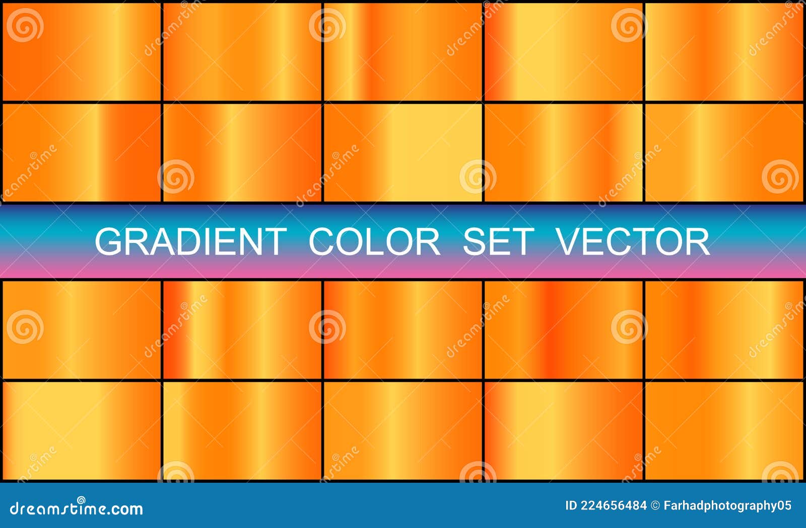 Bright Gold Gradient Color Set, Gradient Color Pallet, Metallic ...