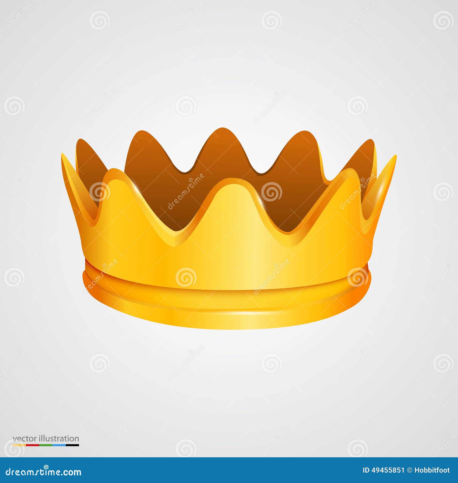 Bright Golden Crown on White Background. Stock Vector - Illustration of ...