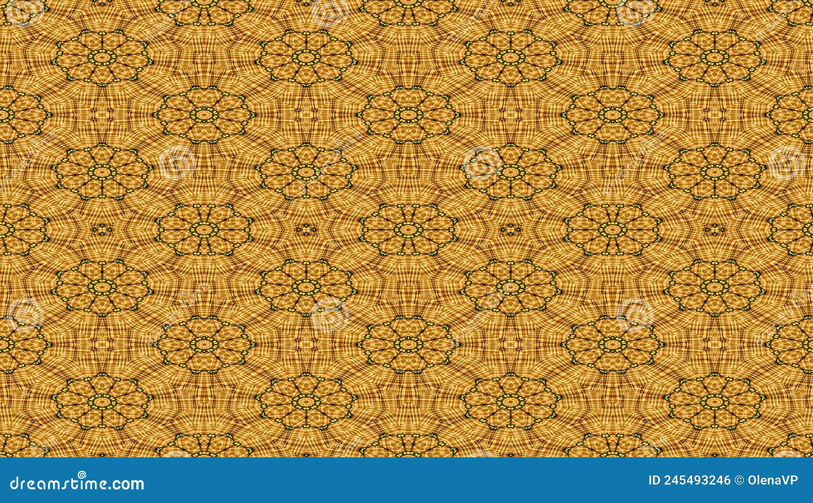 Golden Yellow Vintage Mosaic Geometric Pattern Stock Illustration ...