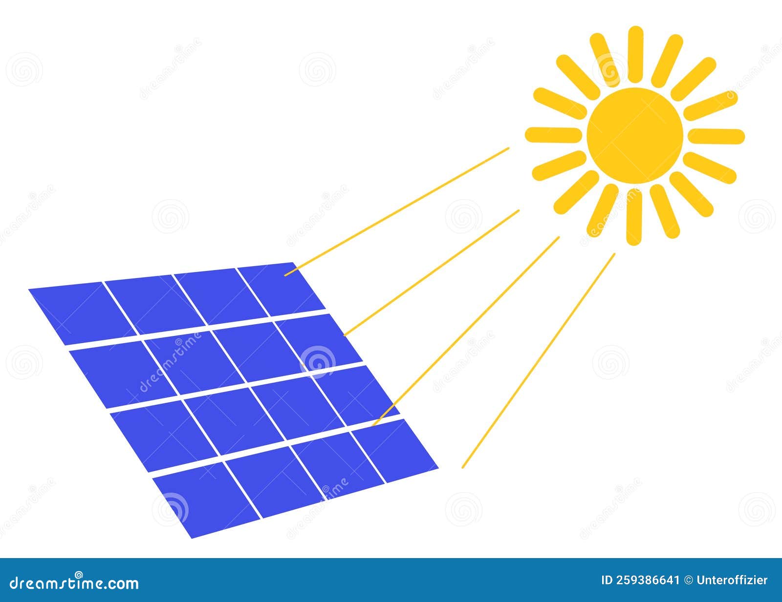 A Bright Golden Yellow Sun Shinning on a Panel of Solar Panel Glass ...