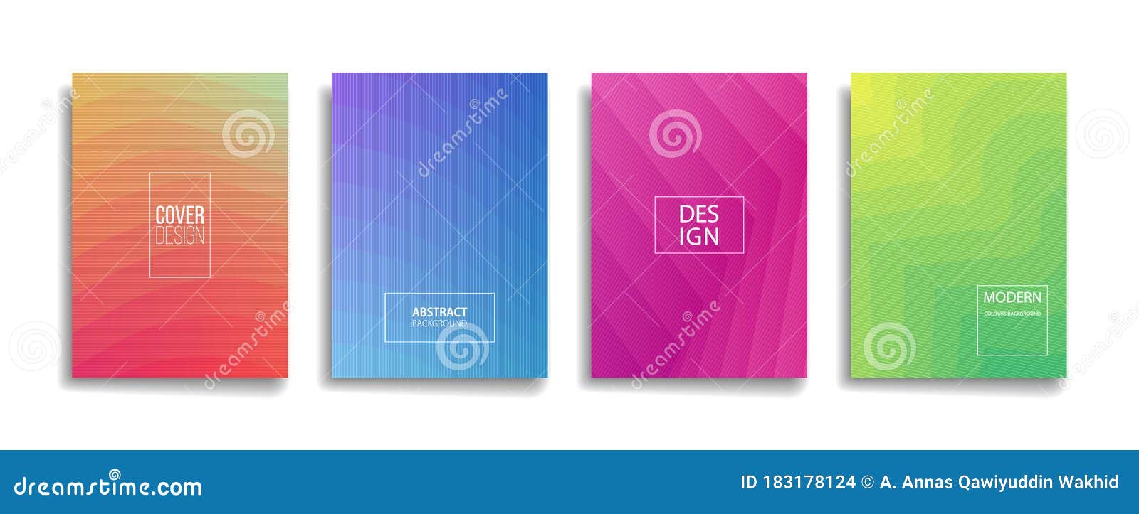 Bright Gradient Color Abstract Line Pattern Background Cover Design