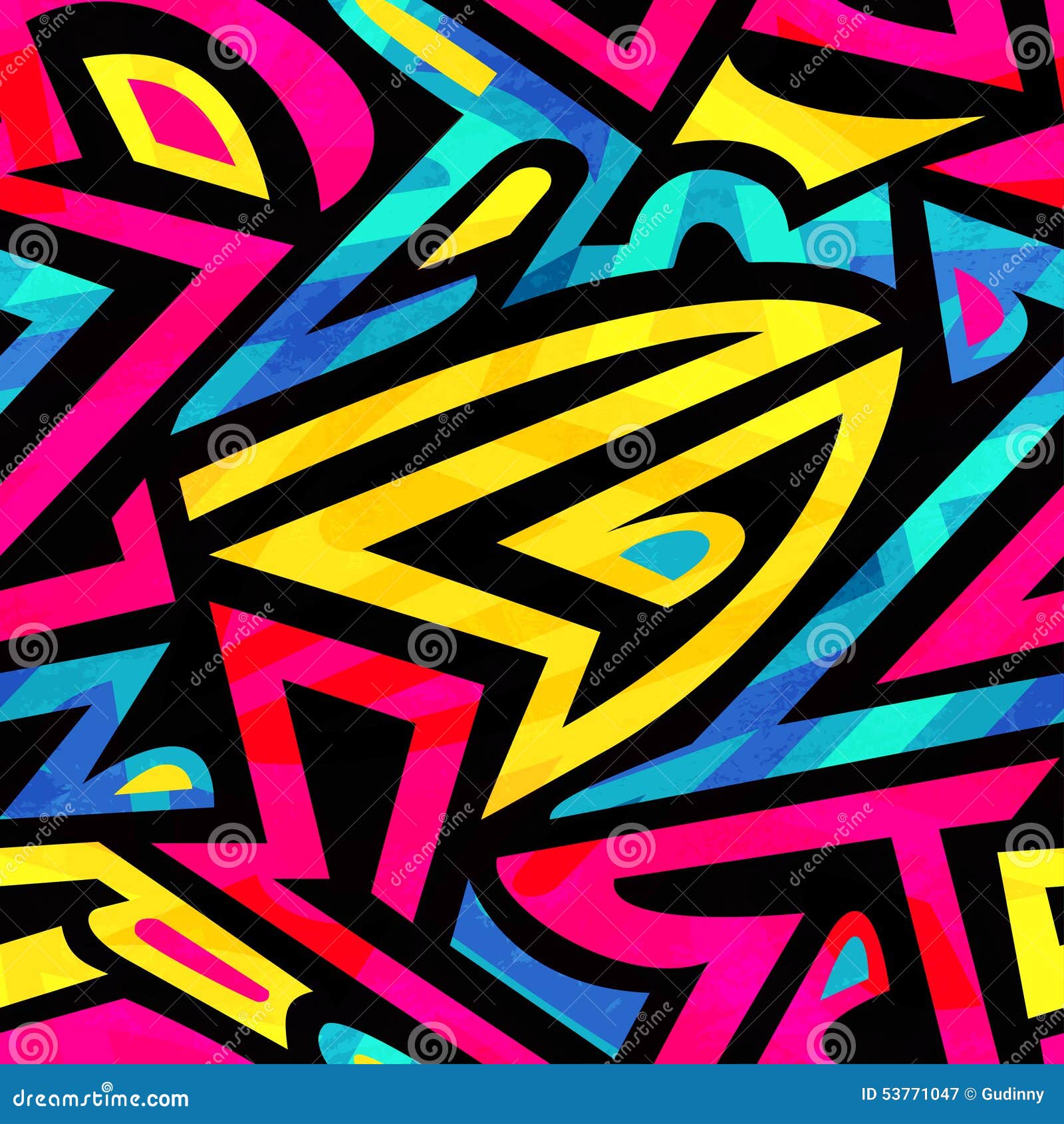 Bright Graffiti Seamless Pattern Stock Vector - Illustration of fashion ...