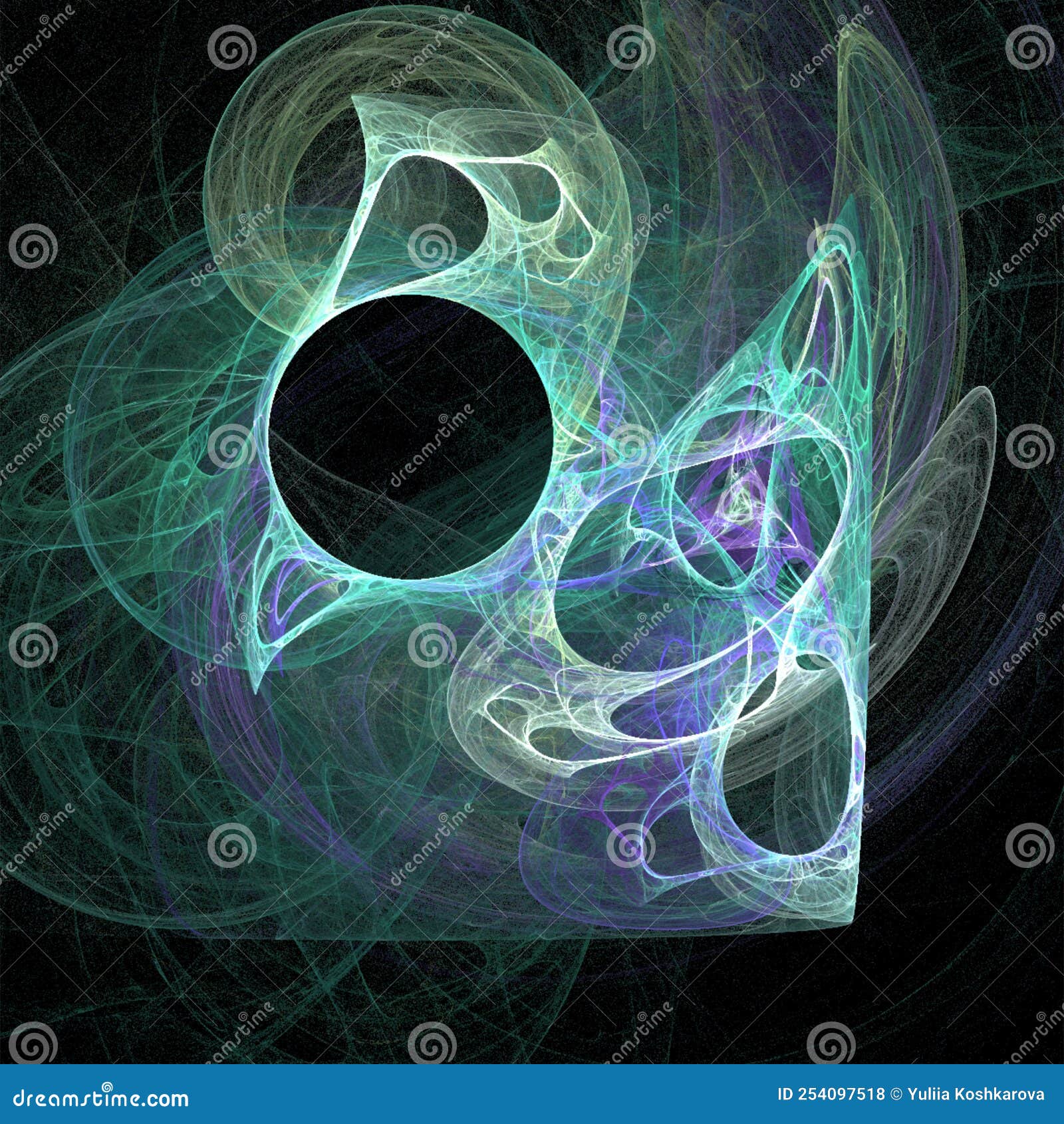 Bright Graphic Color Space Illustration, Star System, Rendering Stock ...