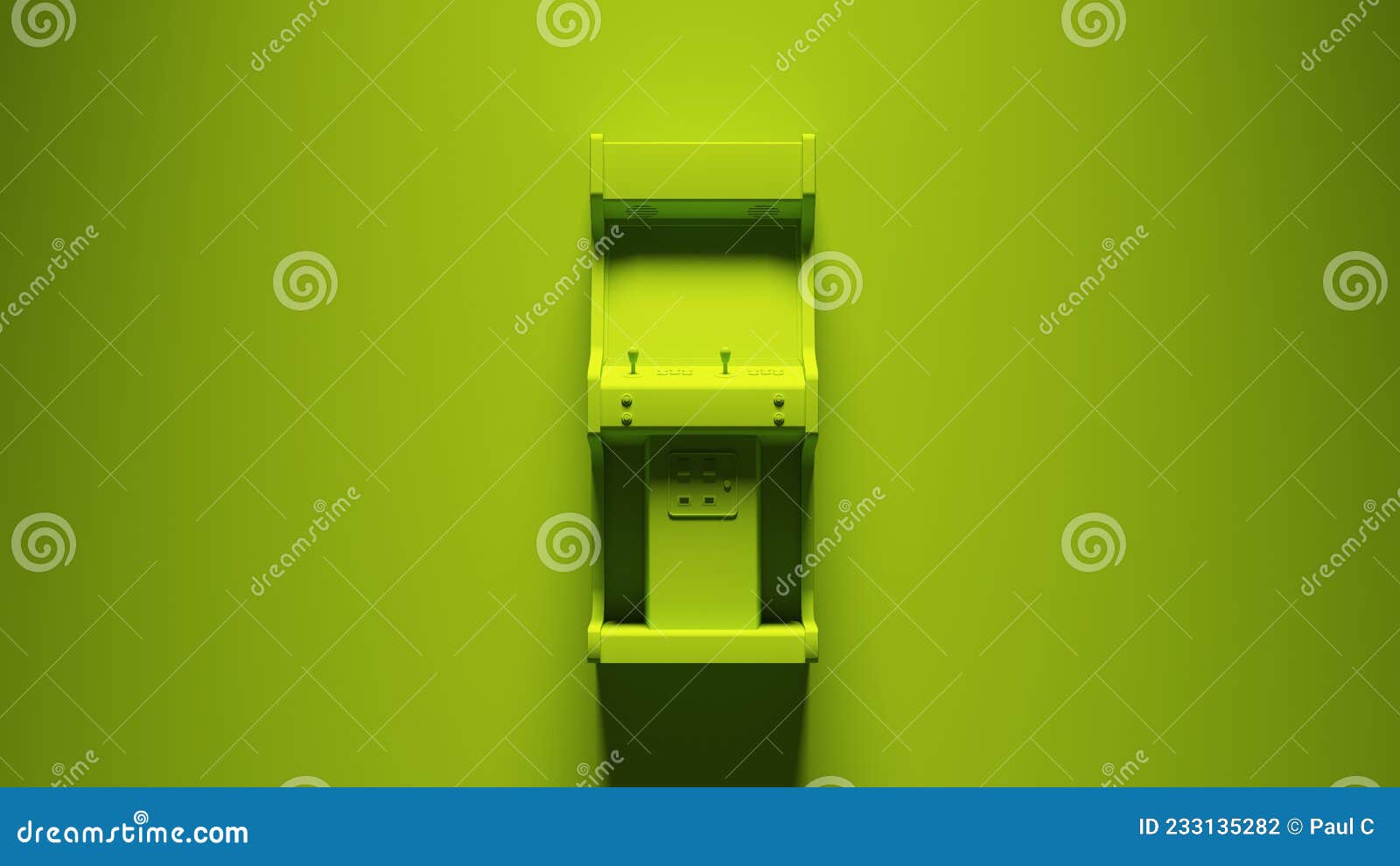 Bright Green Arcade Machine with Vibrant Green Background Stock ...
