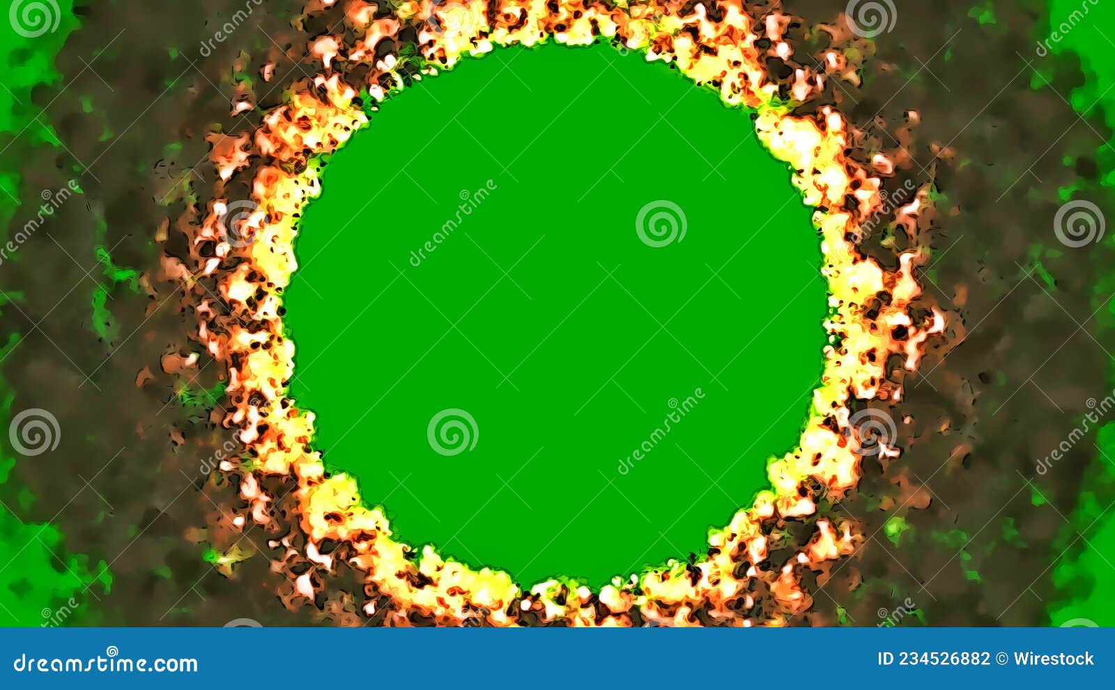 Bright Green Background with a Circle Element Stock Illustration ...