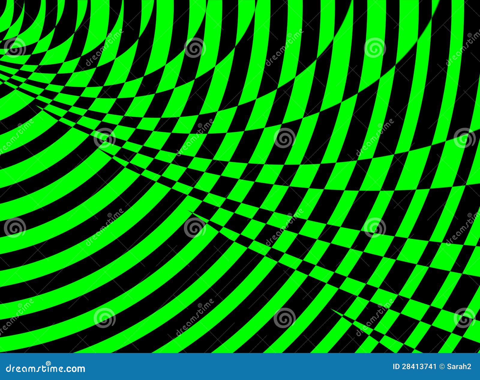 Bright Green and Black Swirl and Square Geometric Background Stock ...