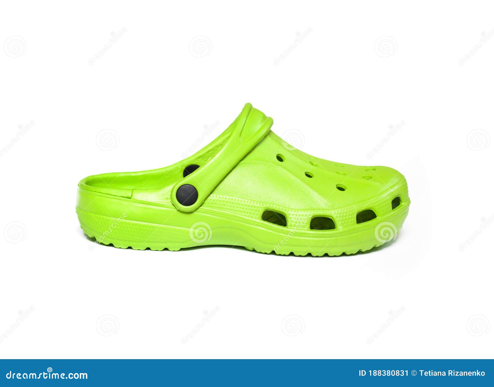 Bright Green Clogs Isolated on White Background Stock Image - Image of ...