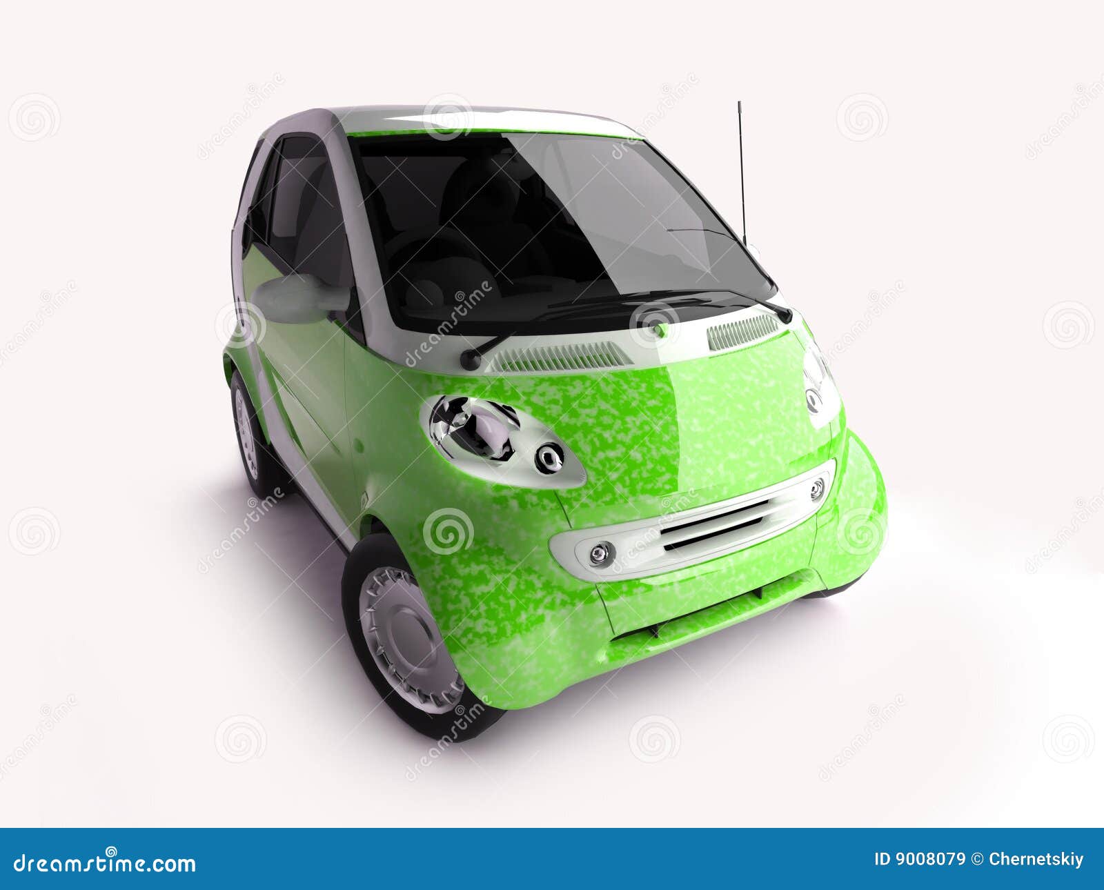 Bright green compact car stock illustration. Illustration of isolated ...