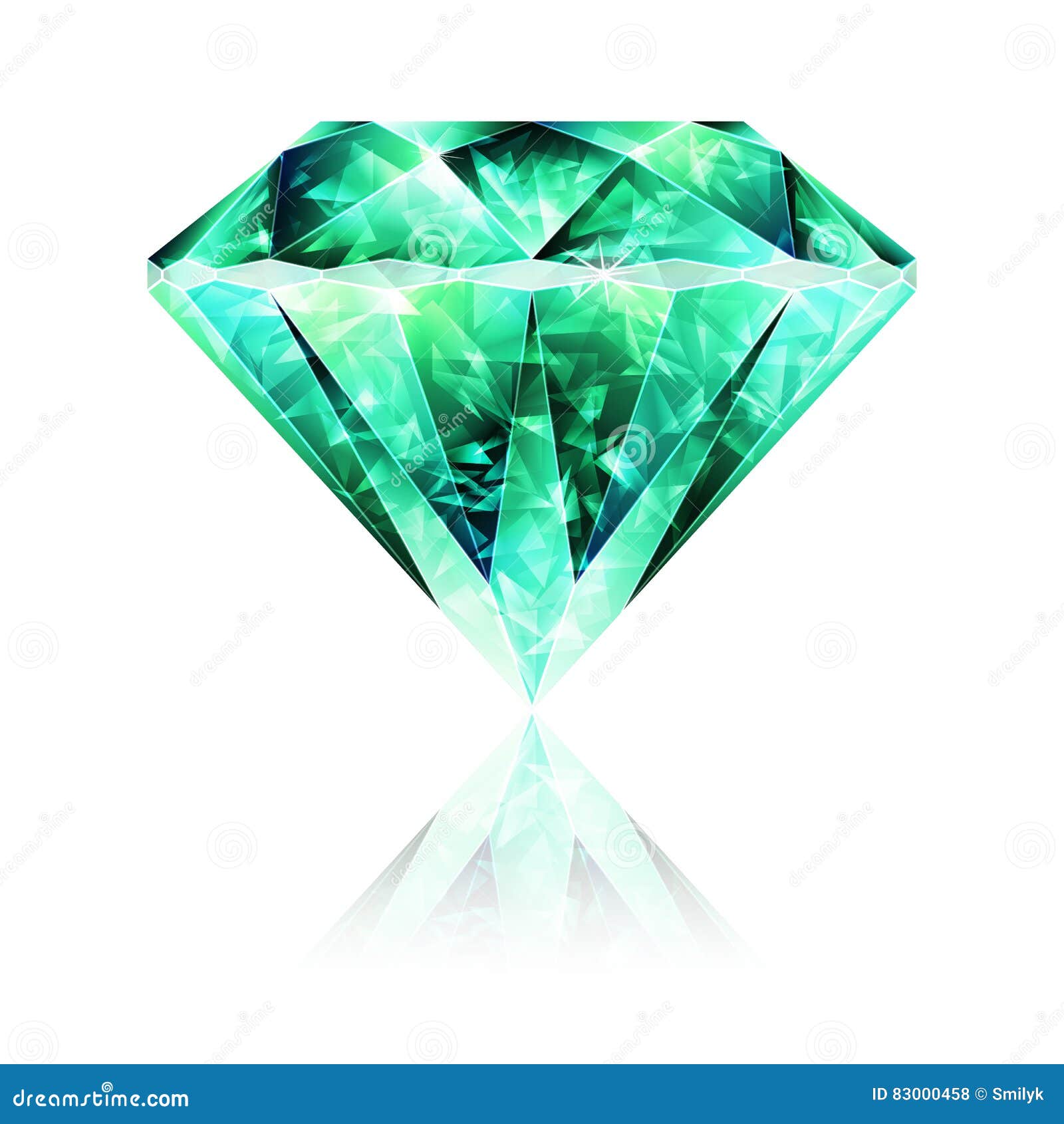 Bright Green Crystal Emerald Gemstone Stock Vector - Illustration of ...