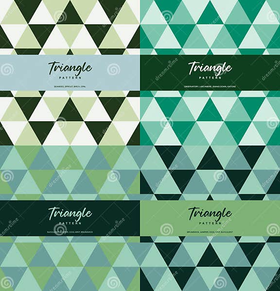 Bright Green Geometric Patterns - Four-Pack Stock Vector - Illustration ...