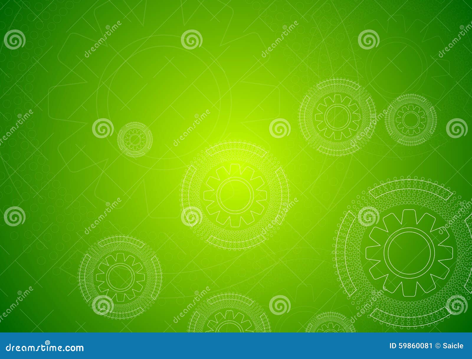 Bright Green Hi-tech Background with Gears Stock Vector - Illustration ...