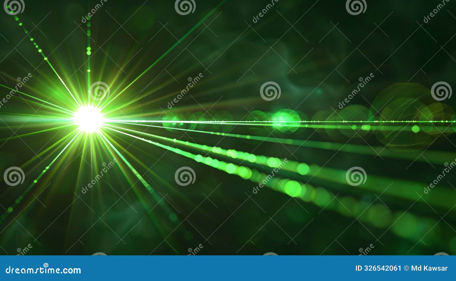 Green Laser Beam Light Effects on Black Background Stock Illustration ...