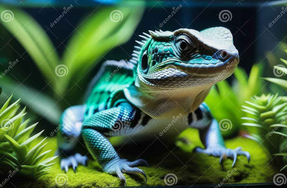 The Bright Green Lizard: an Encounter with Nature. Generated by AI ...