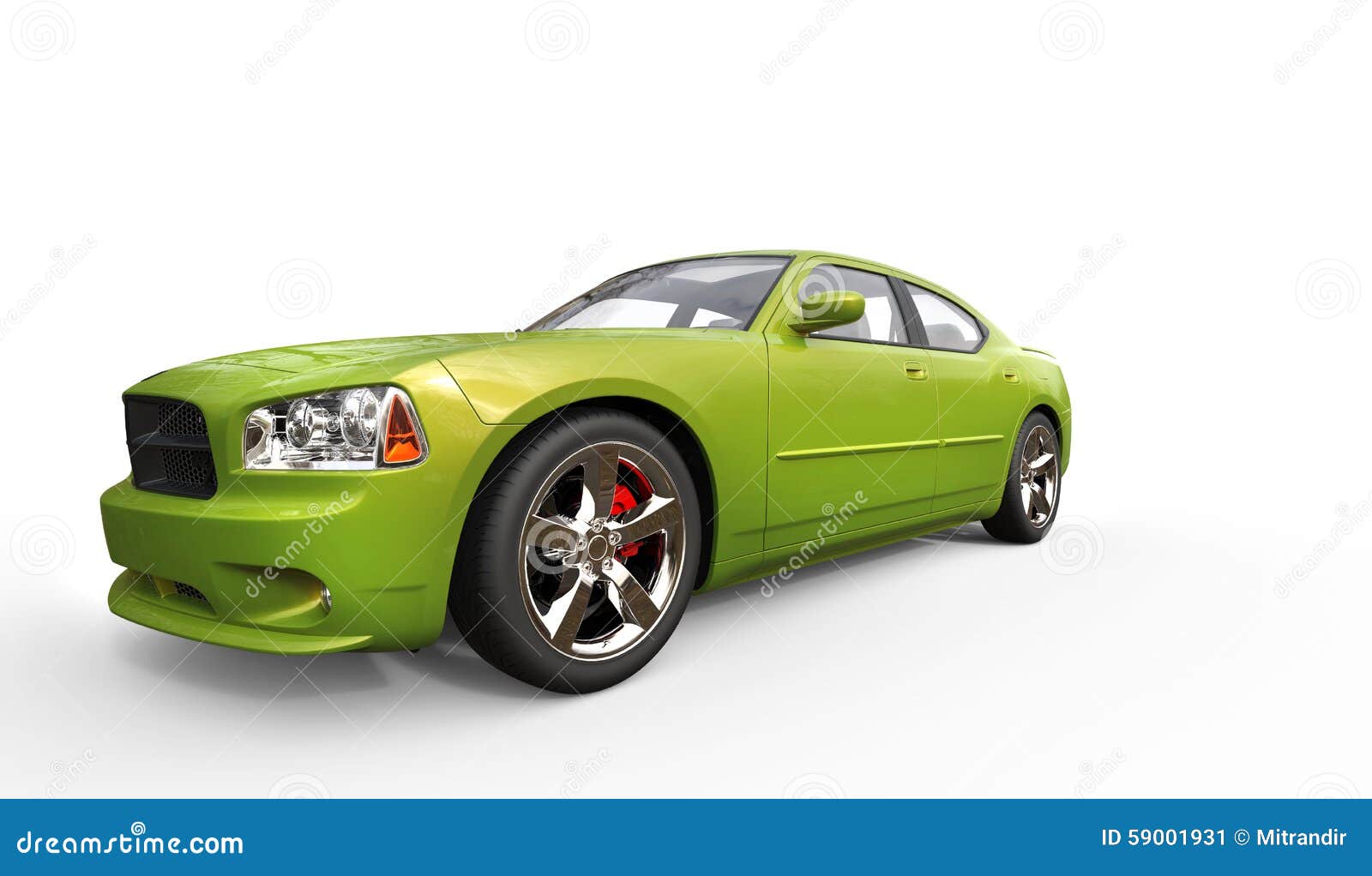 Bright Green Metallic Fast Car Stock Image - Image of metal, power ...