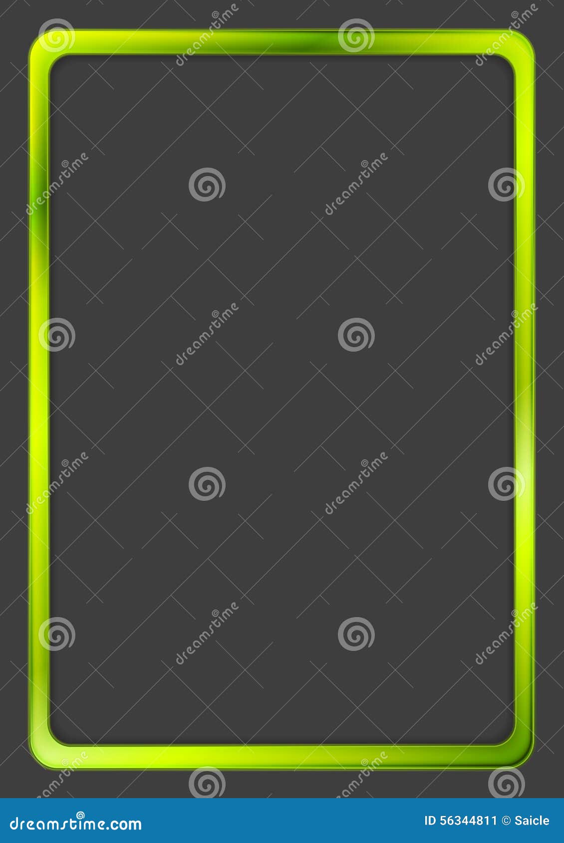 Bright Green Neon Frame on Dark Background Stock Vector - Illustration ...