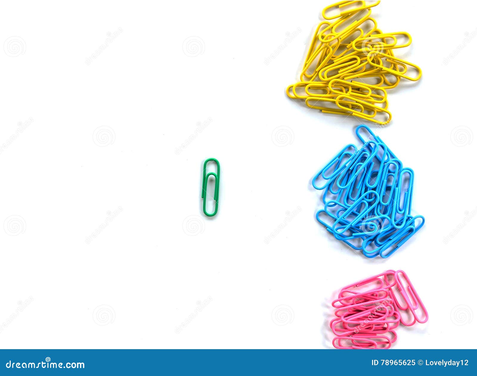 Bright Green Paper Clip Unique Idea Concept Stock Image - Image of ...