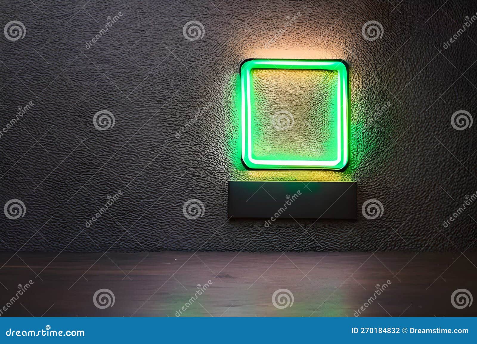 Bright Green Rectangle Neon at the Wall Backdrop and Background Stock ...