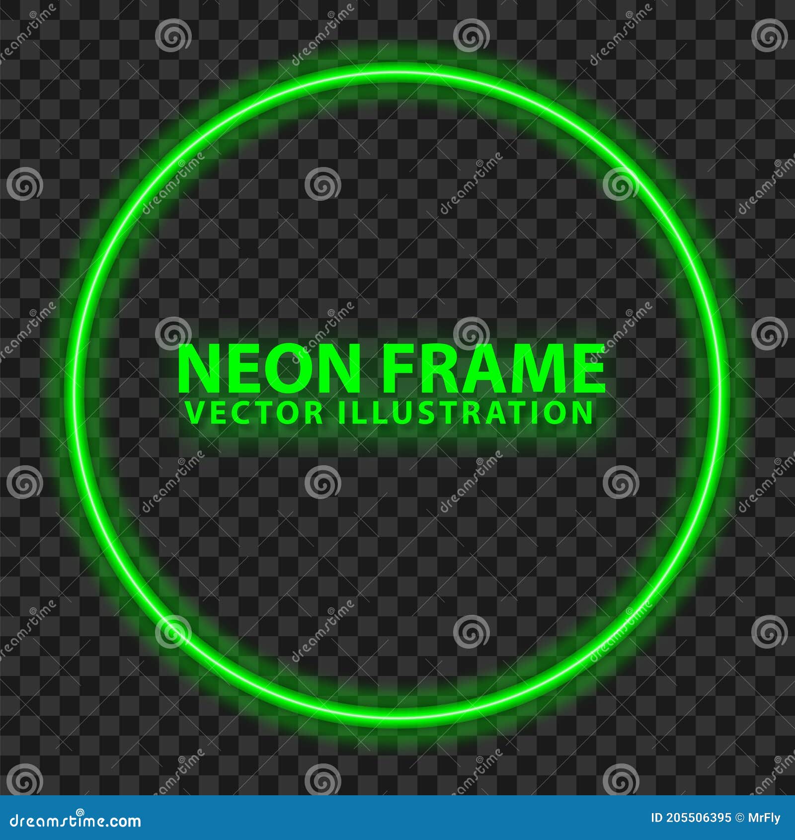 Bright Green Round Neon Gas Frame, Vector Illustration Stock Vector ...