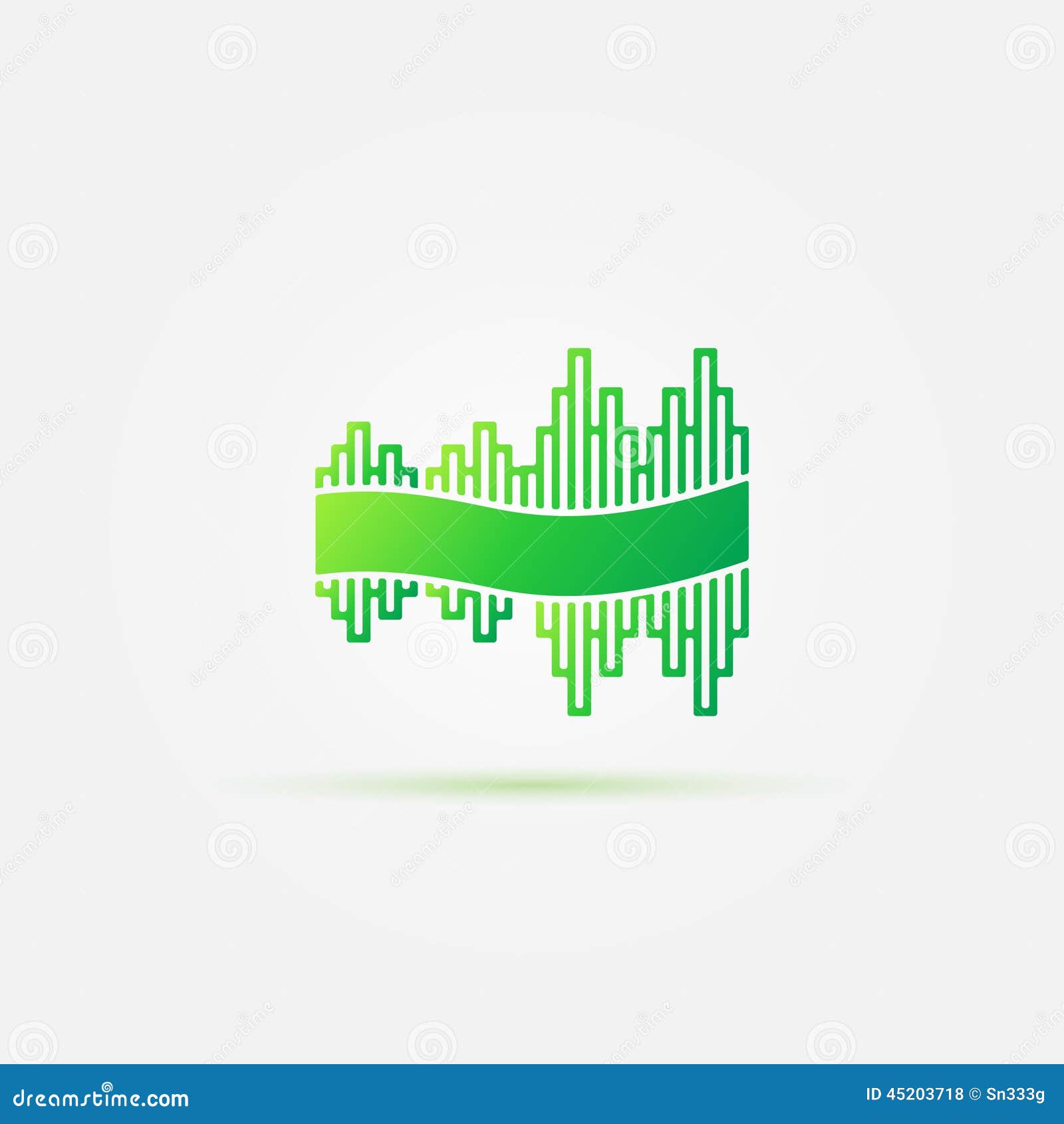 Bright Green Sound Wave Music Icon Stock Vector - Illustration of icon ...