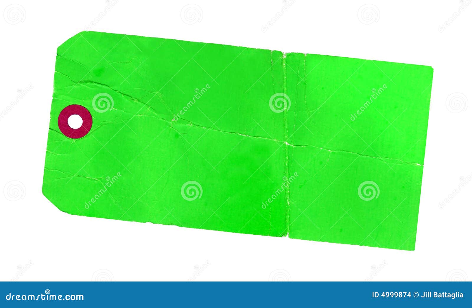 Bright Green Tag stock photo. Image of hole, bent, textured - 4999874