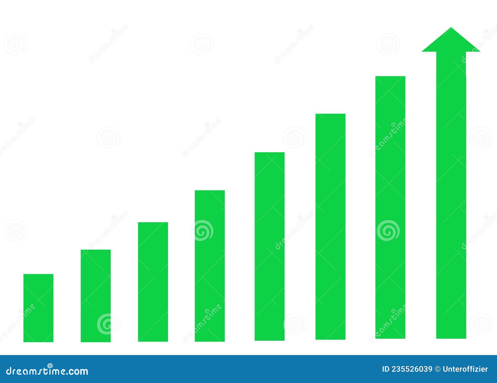 A Bright Green Vertical Bar Chart with an Upward Arrow on the Right ... A Bright Green Vertical Bar Chart with an Upward Arrow on the Right ...