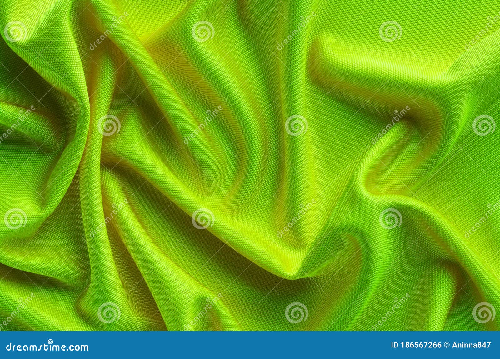 Bright Green Viscose Fabric with Large Folds Stock Photo - Image of ...