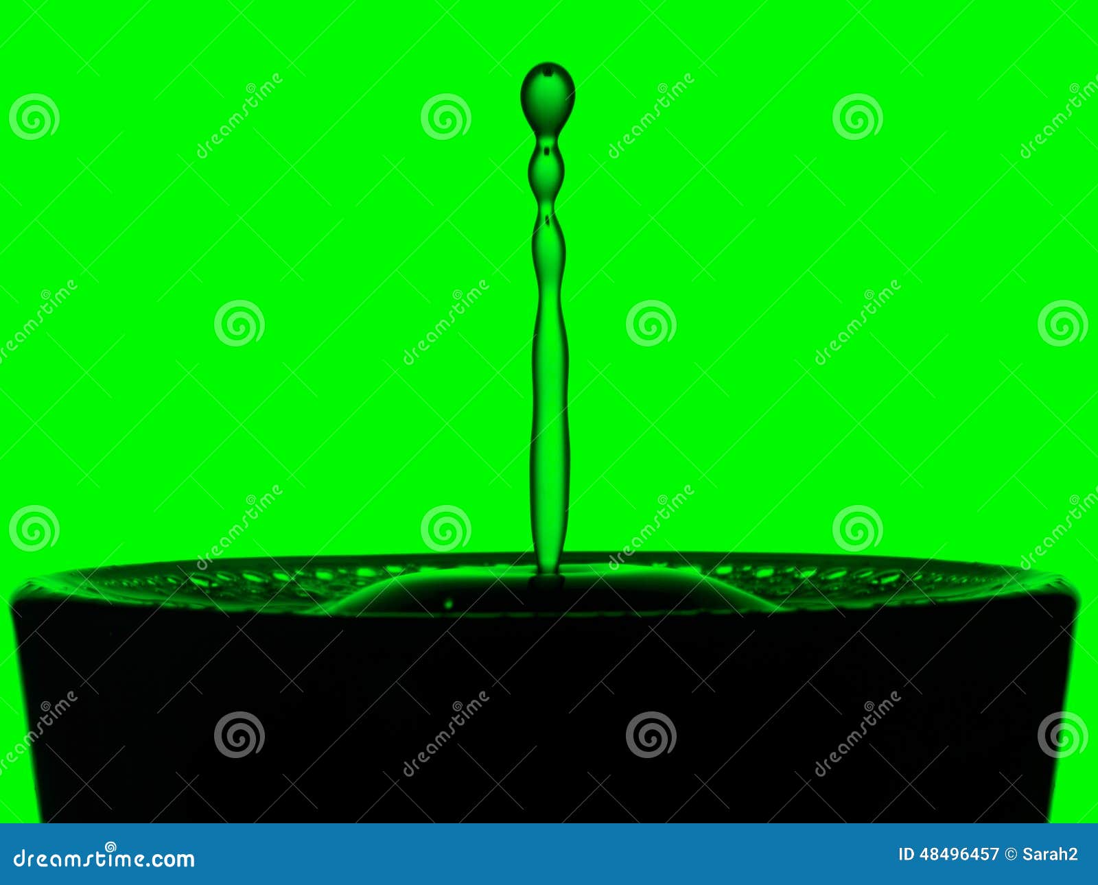 Bright Green Water Drop Macro, Droplet Background Stock Image - Image ...