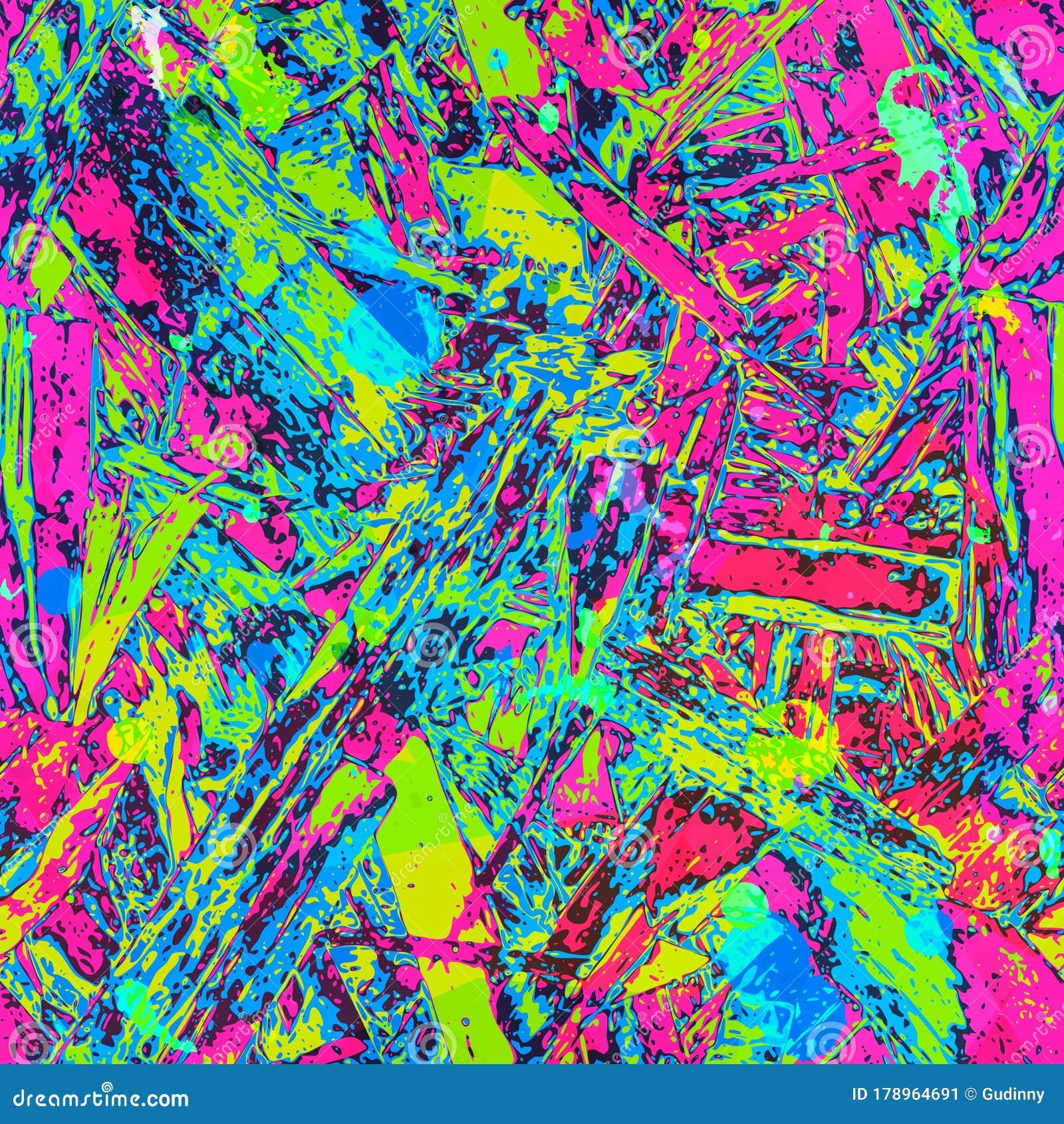 Bright Grunge Psychedelic Seamless Texture Stock Vector - Illustration ...