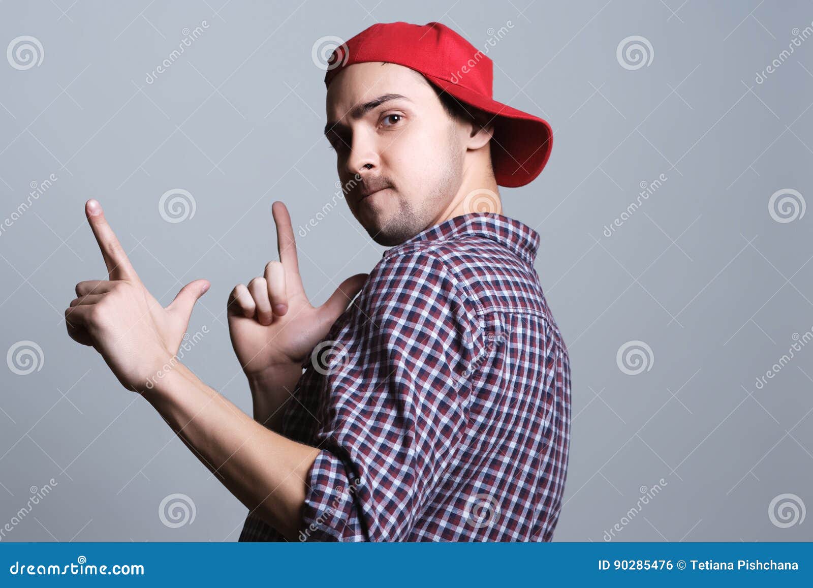 Bright Guy in the Studio, Student, Emotion, Hand Signs Stock Photo ...