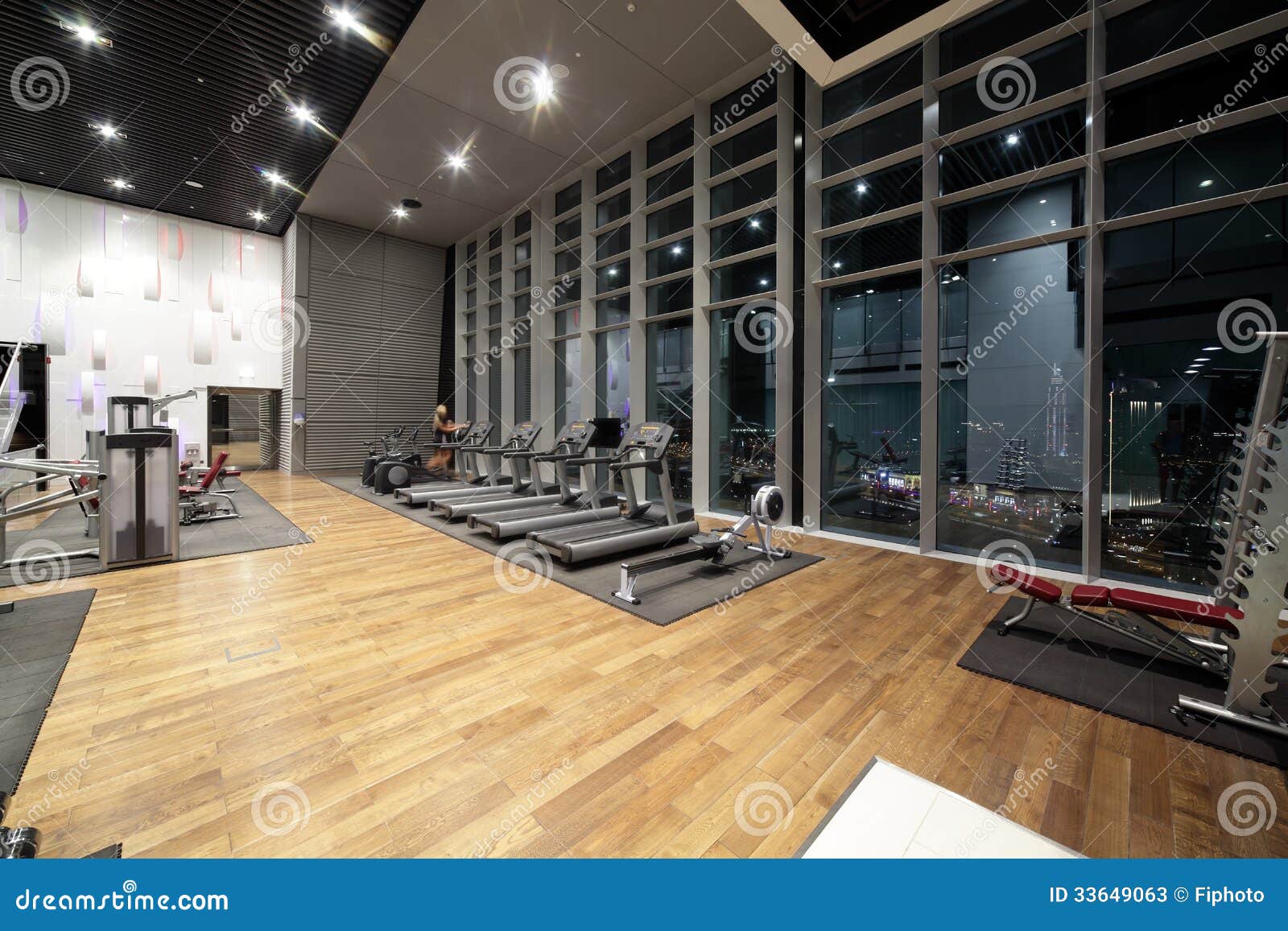 Bright Gym with a Lot of Windows Stock Image - Image of modern, club ...