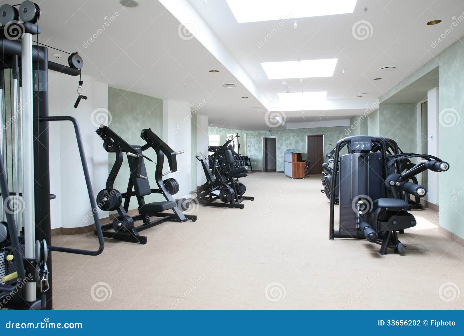 Bright Gym with a Lot of Windows Stock Photo - Image of exercise, floor ...