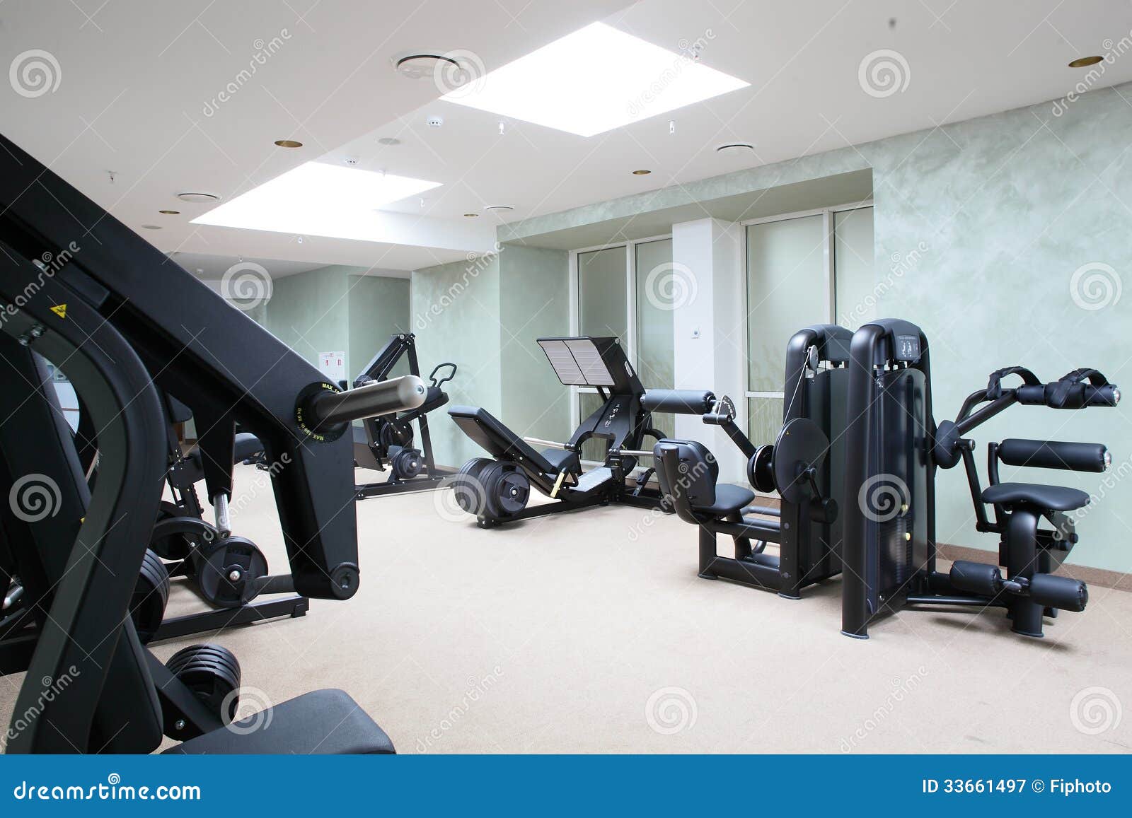 Bright Gym with a Lot of Windows Stock Image - Image of activity ...