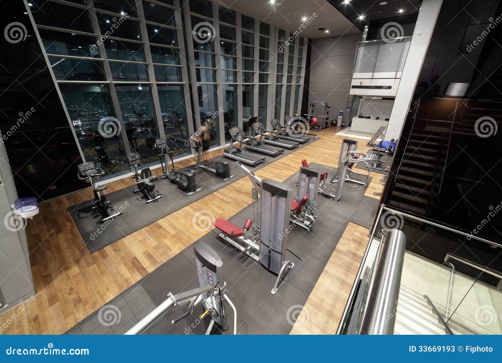 Bright Gym with a Lot of Windows Stock Image - Image of group, european ...