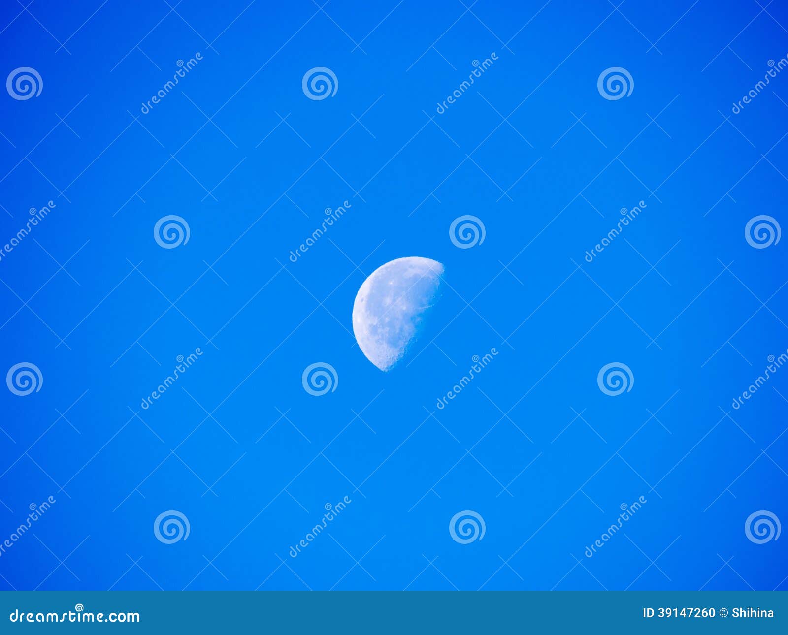 Bright Half Moon in the Sky of Noon Stock Photo - Image of shape ...