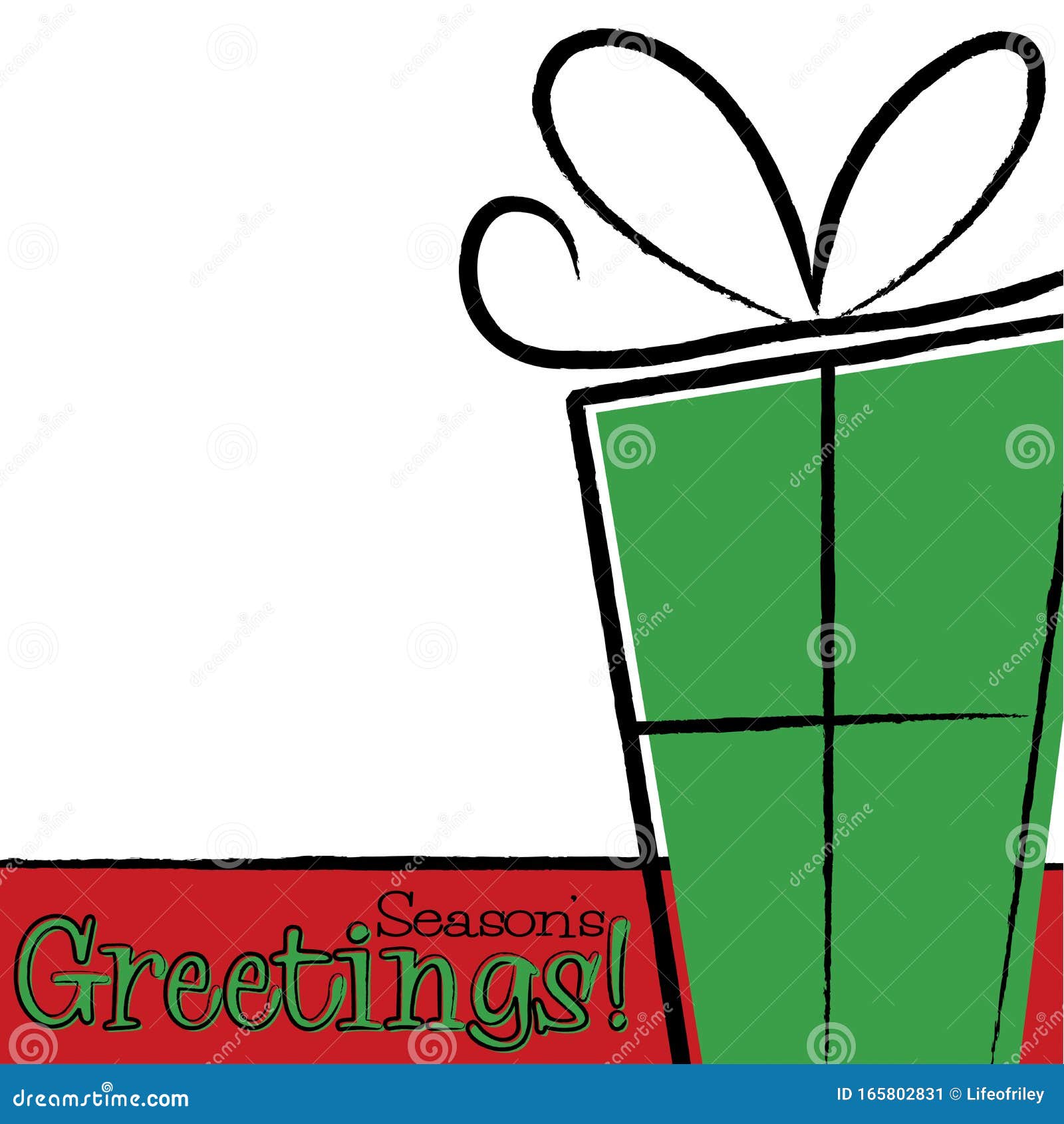 Bright Hand Drawing Christmas Present Card Stock Illustration ...