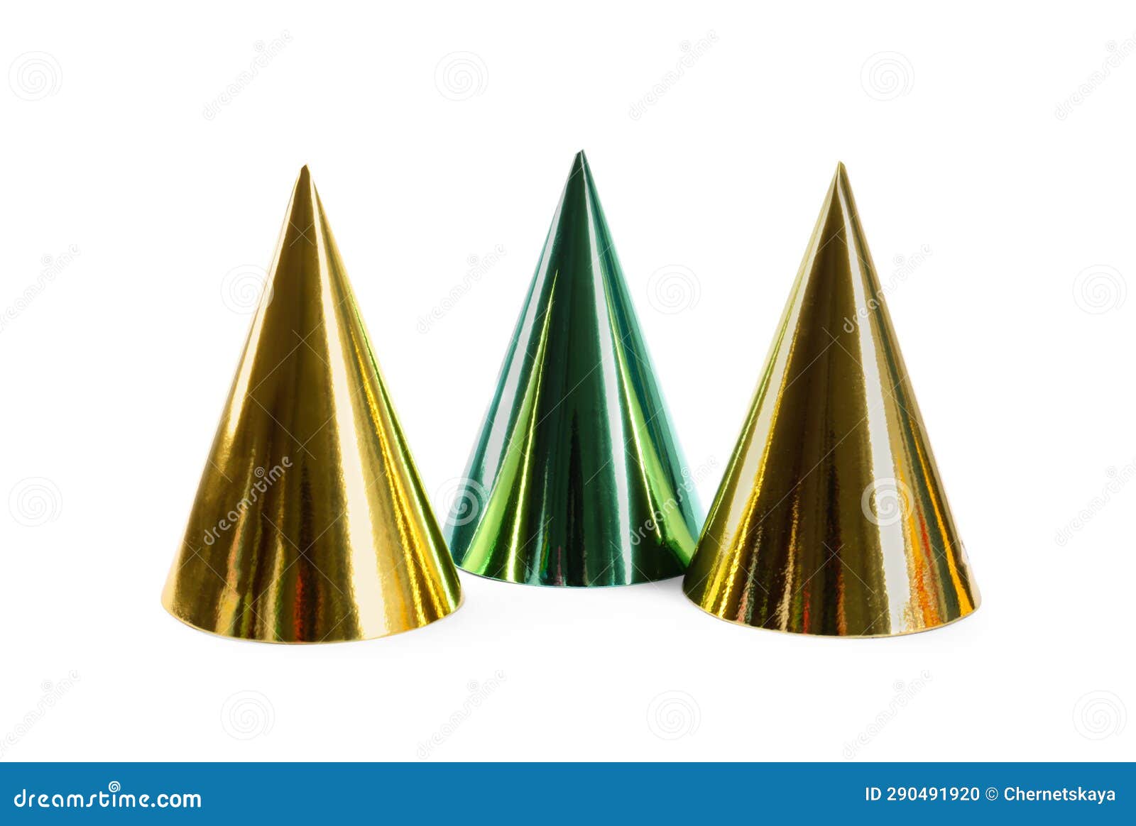Bright Handmade Party Hats Isolated on White Stock Photo - Image of ...